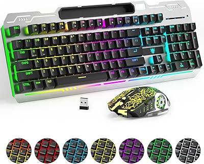 Wireless Gaming Keyboard and Mouse Combo, RGB Liberia | Ubuy