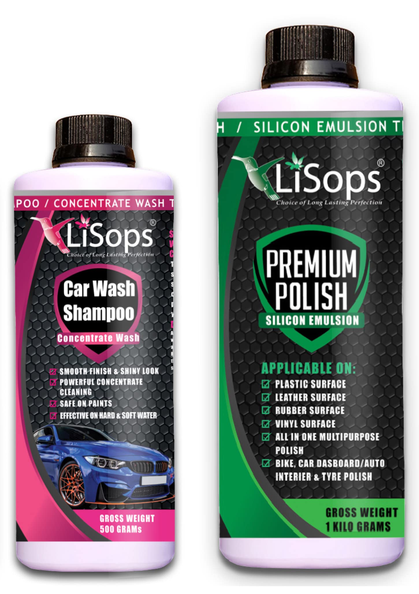 LiSops Car Shampoo Concentrated Wash 500g and All in One Silicone Car ...