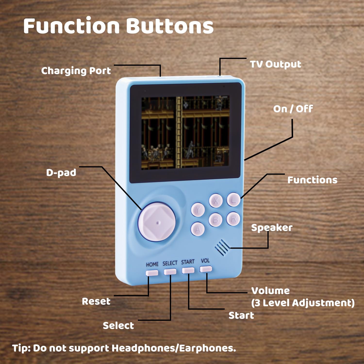 Snapklik.com : Kids Handheld Video Game Console Built In 100 16-bit ...