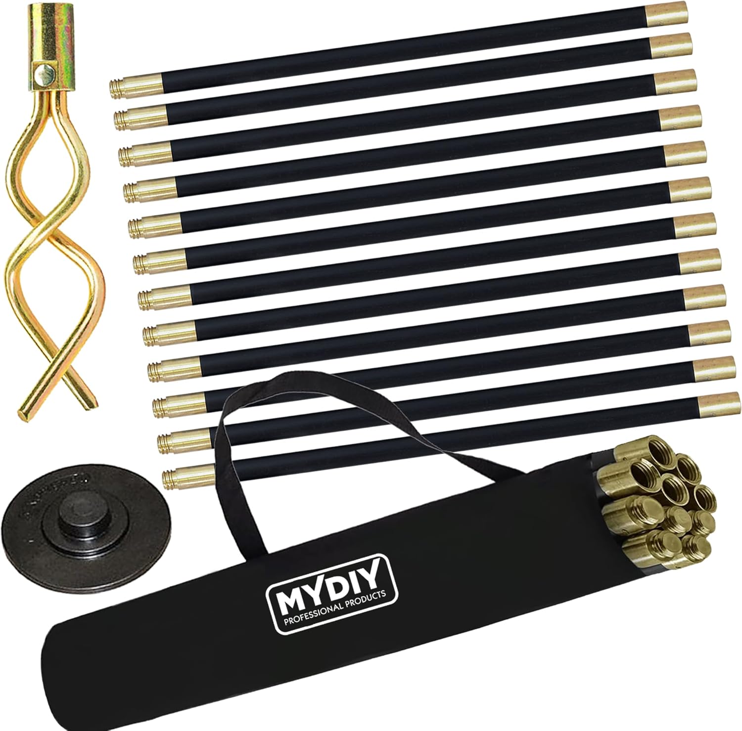 MY DIY Drain Rod Set 12 Pcs Includes Easy Carry Storage Bag Plunger ...