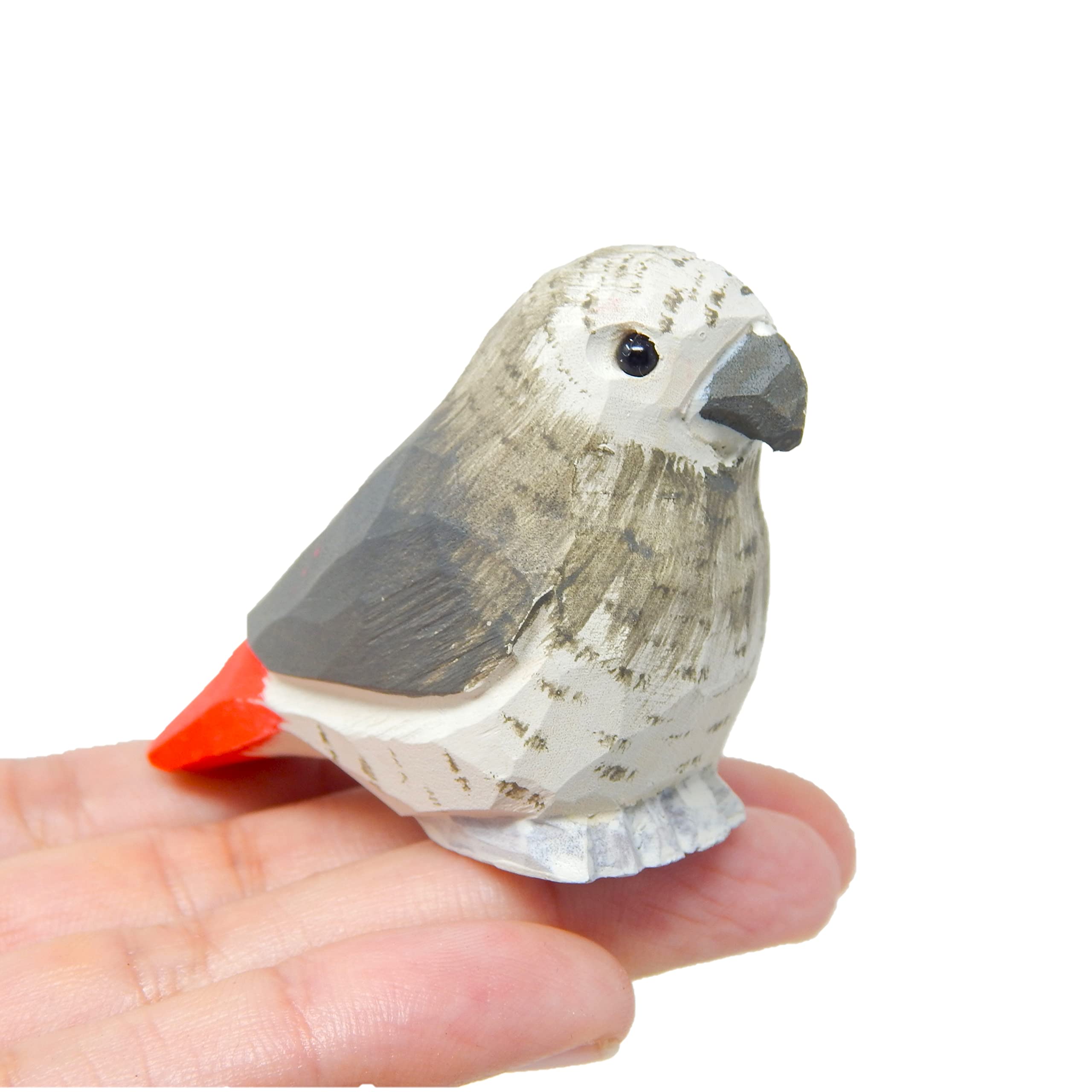 Amazon.com: Selsela Grey African Parrot Wood Figurine Statue Sculpture ...