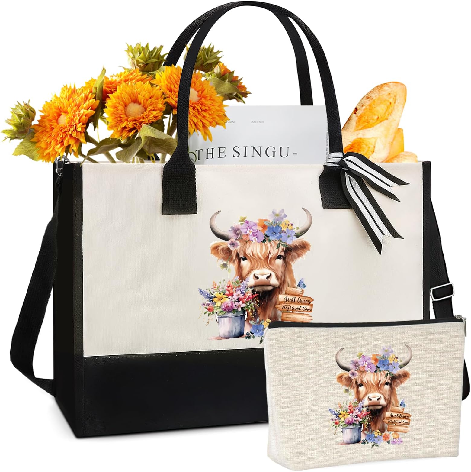 Amazon.com - INCOK Highland Cow Gifts Tote Bag - Mother's Day Gift ...