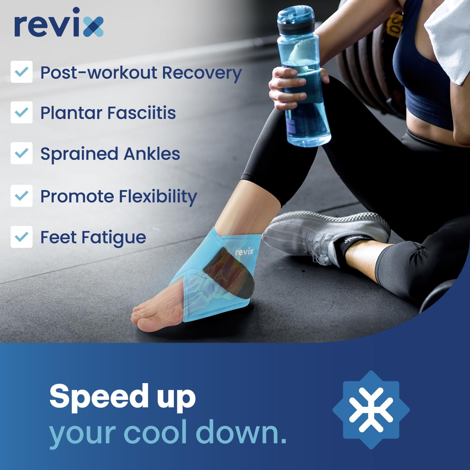 Snapklik.com : REVIX Ankle Ice Pack Wrap Reusable Gel Cold Compression ...