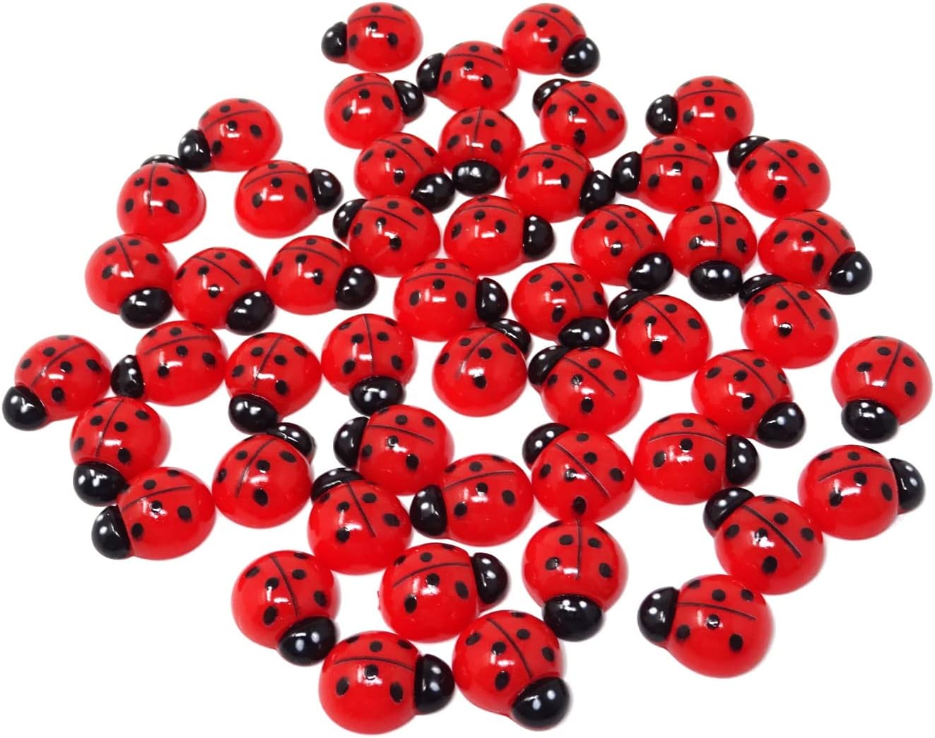 Amazon.com: UUYYEO 60 Pcs Resin Flatback Ladybugs 3D Nail Art Charms ...