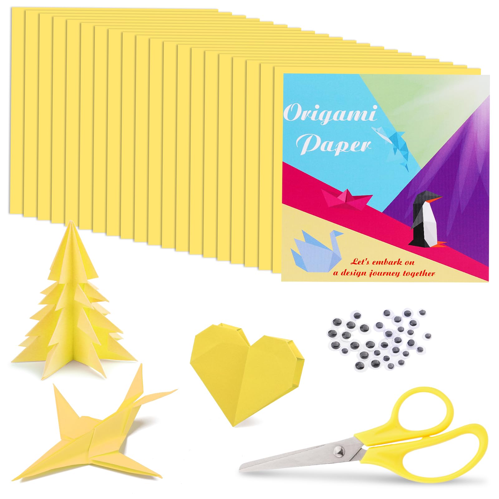 Snapklik.com : Origami Paper,200 Sheets Lemon Yellow Double Sided ...