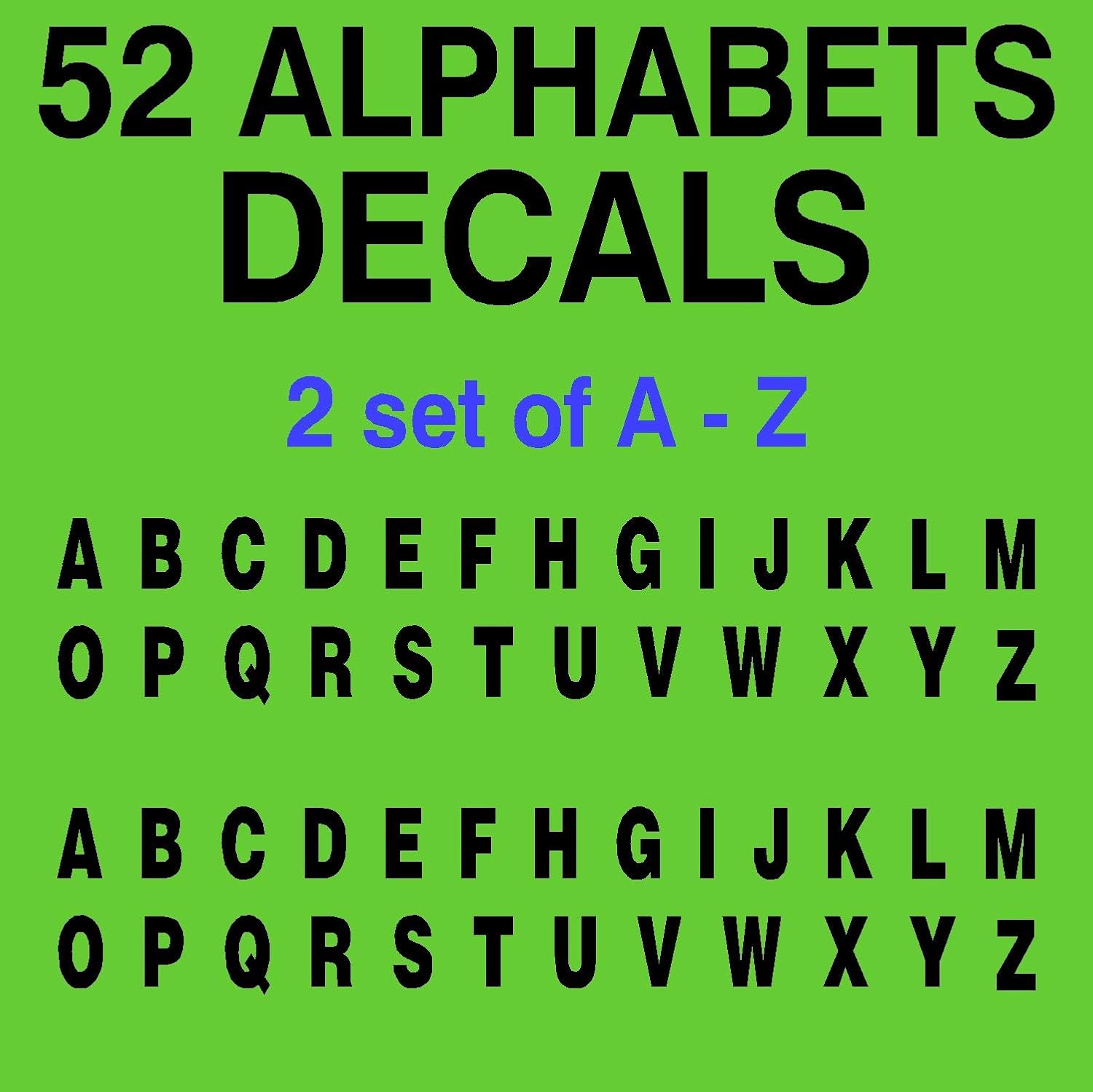 Amazon.com - JBY Graphics 52 A-Z Alphabet Letters Vinyl Decal 2 Sets of ...