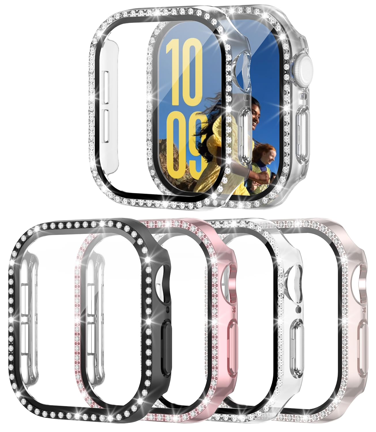 Amazon.com: shenou 4 Pack Bling Case for Apple Watch Series 10 42mm ...