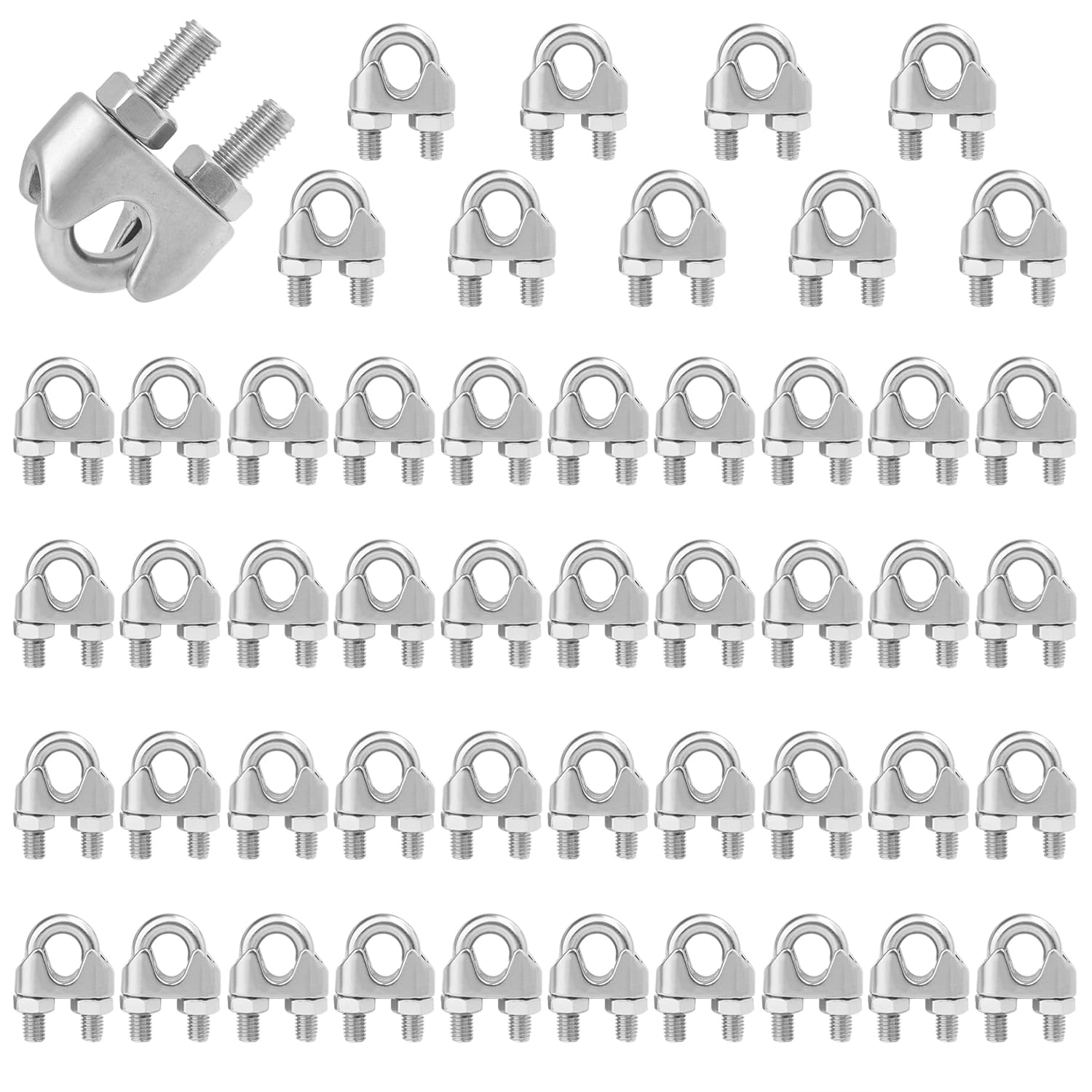 Snapklik.com : 50 PCS 3/16 Cable Clamp, M5 Cable Clamp, Wire Rope Clamp ...