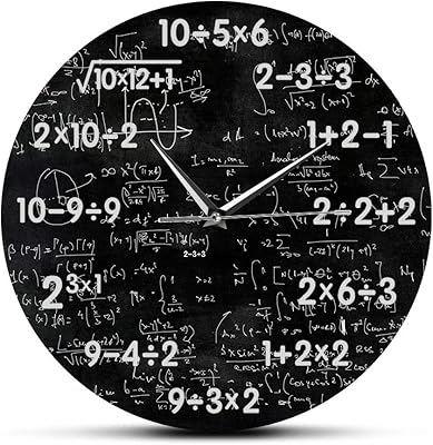 Amazon.com: NIUBB 12 Inch Battery Operated Wall Clock E=mc2 Math ...