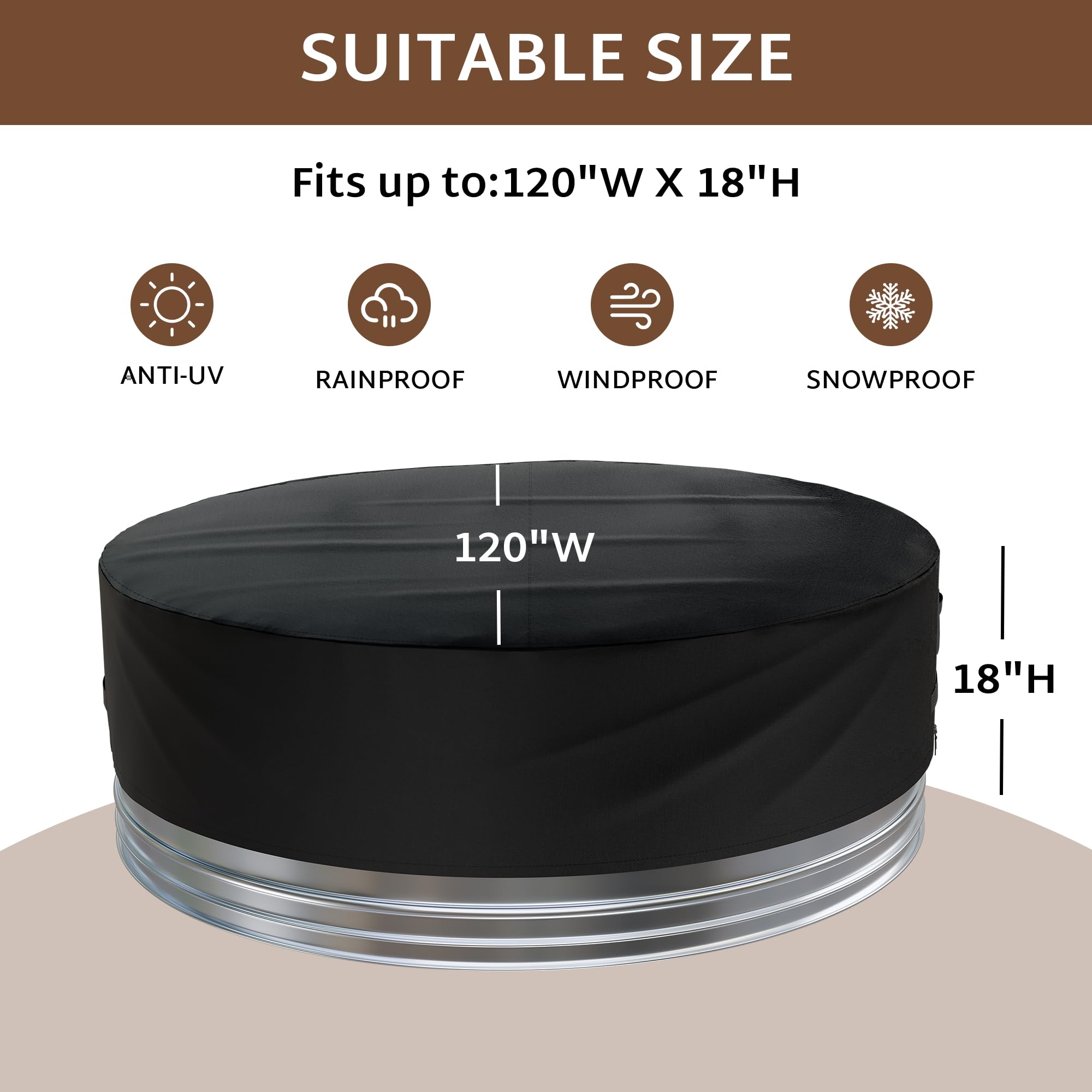 Snapklik.com : iBirdie Outdoor Waterproof 10 Feet Stock Tank Pool Cover