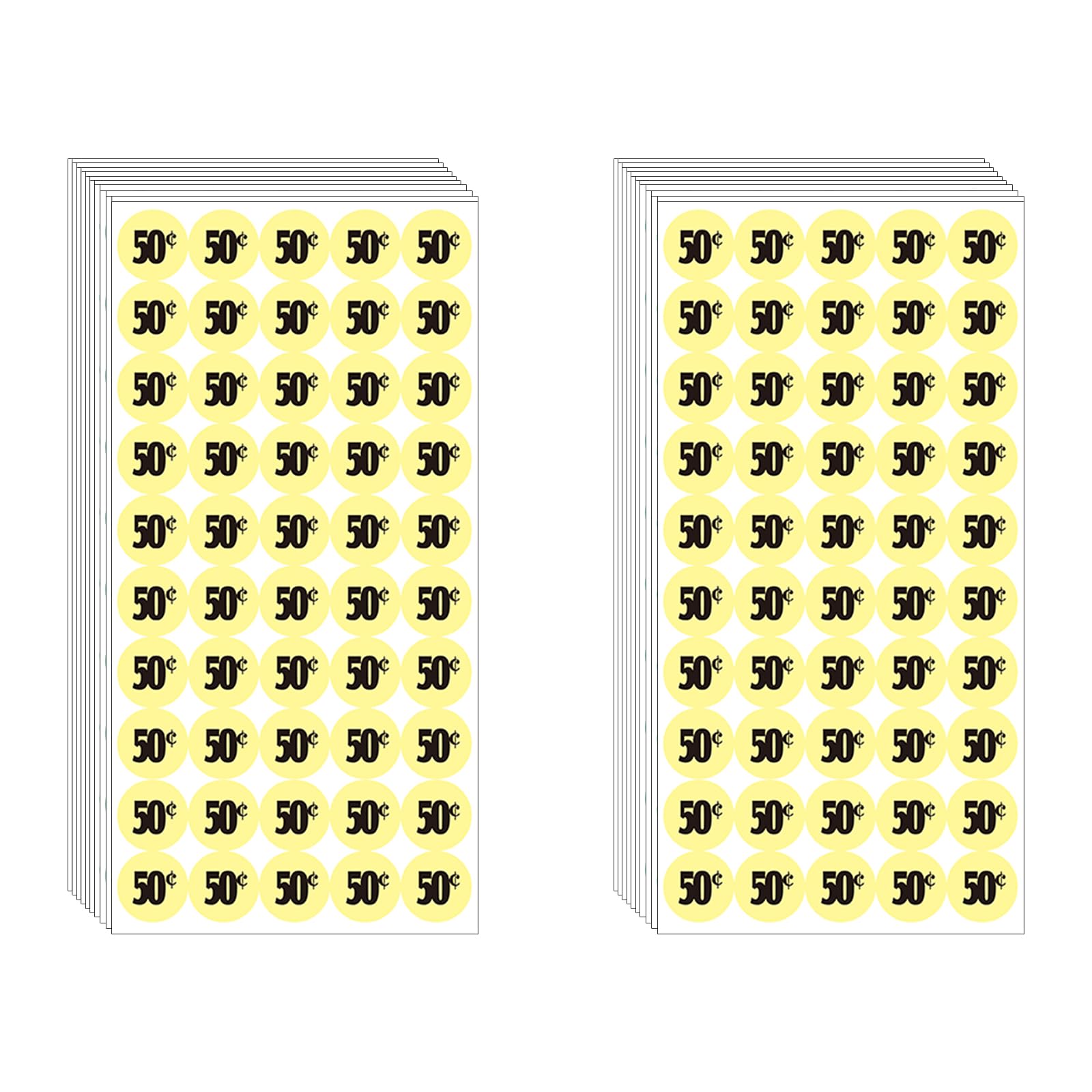 Amazon.com: DUGUTUL 1000 pcs 50 Cent Color-Coded Price Stickers for ...