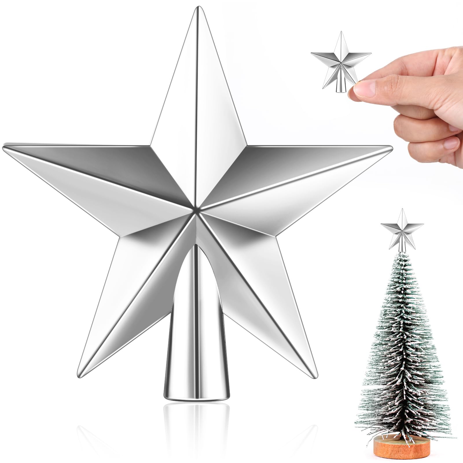 Amazon.com: Mini Christmas Tree Topper Small Star Tree Topper ...