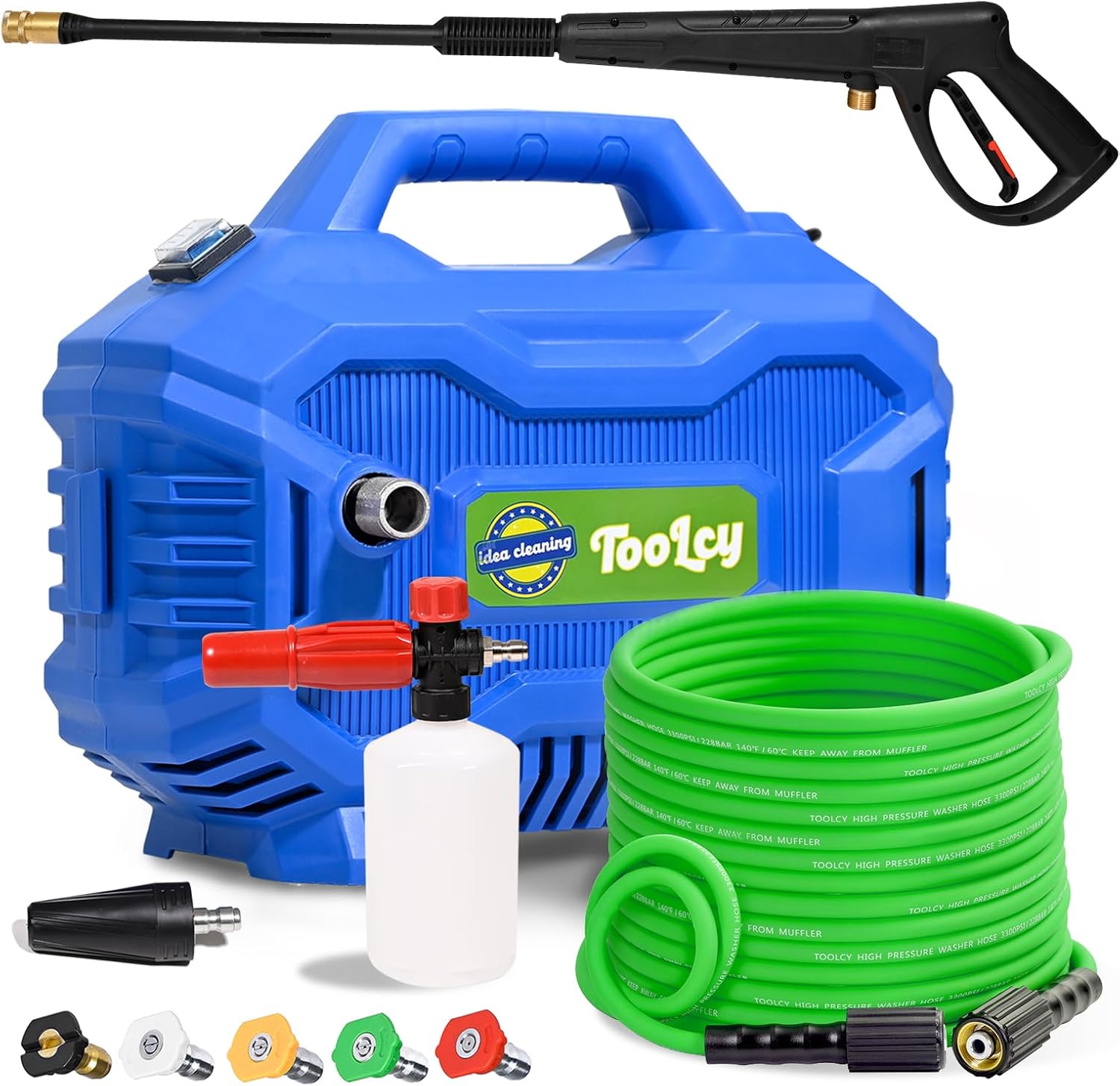 Amazon.com : TOOLCY Small Pressure Washer 2030 PSI & 1.6 GPM Max ...