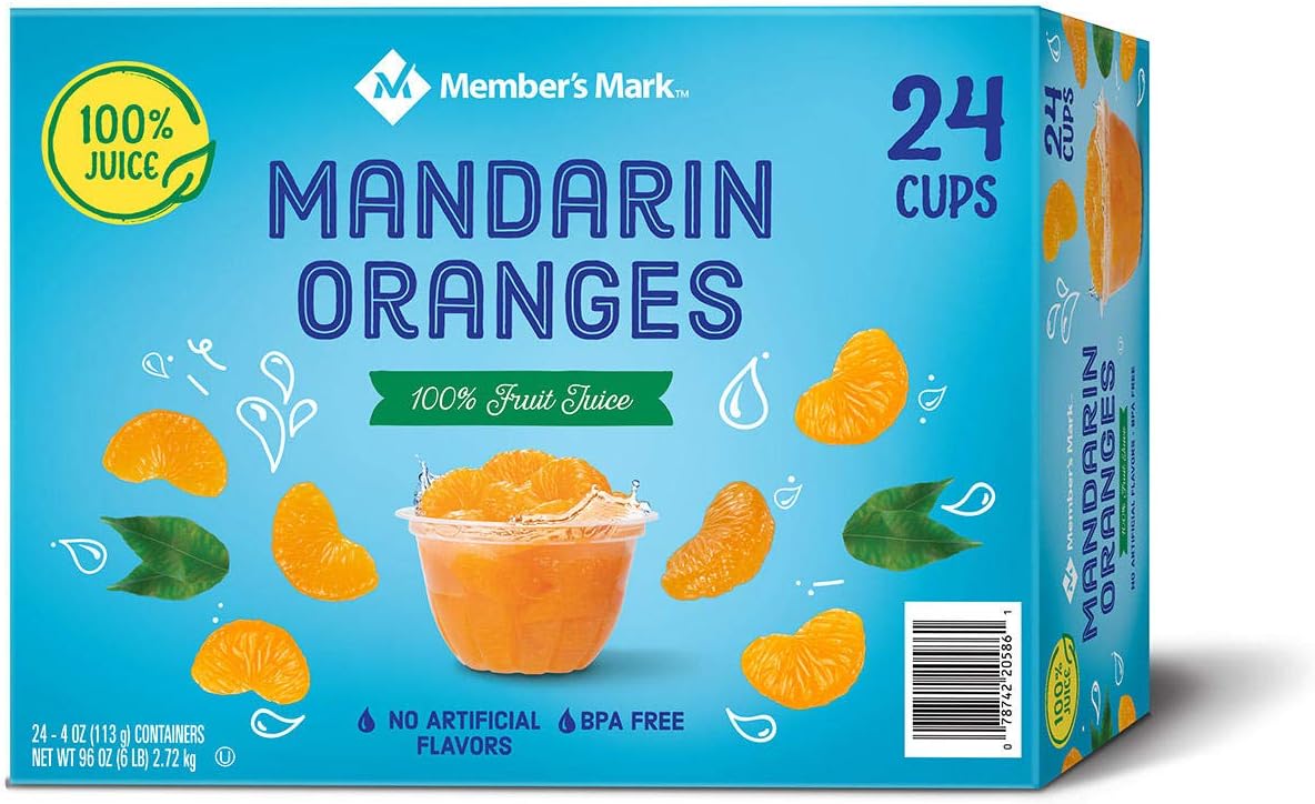 Amazon.com: 2 Pack Mandarin Oranges in Fruit Juice, 4 Ounce Cups (24 ...