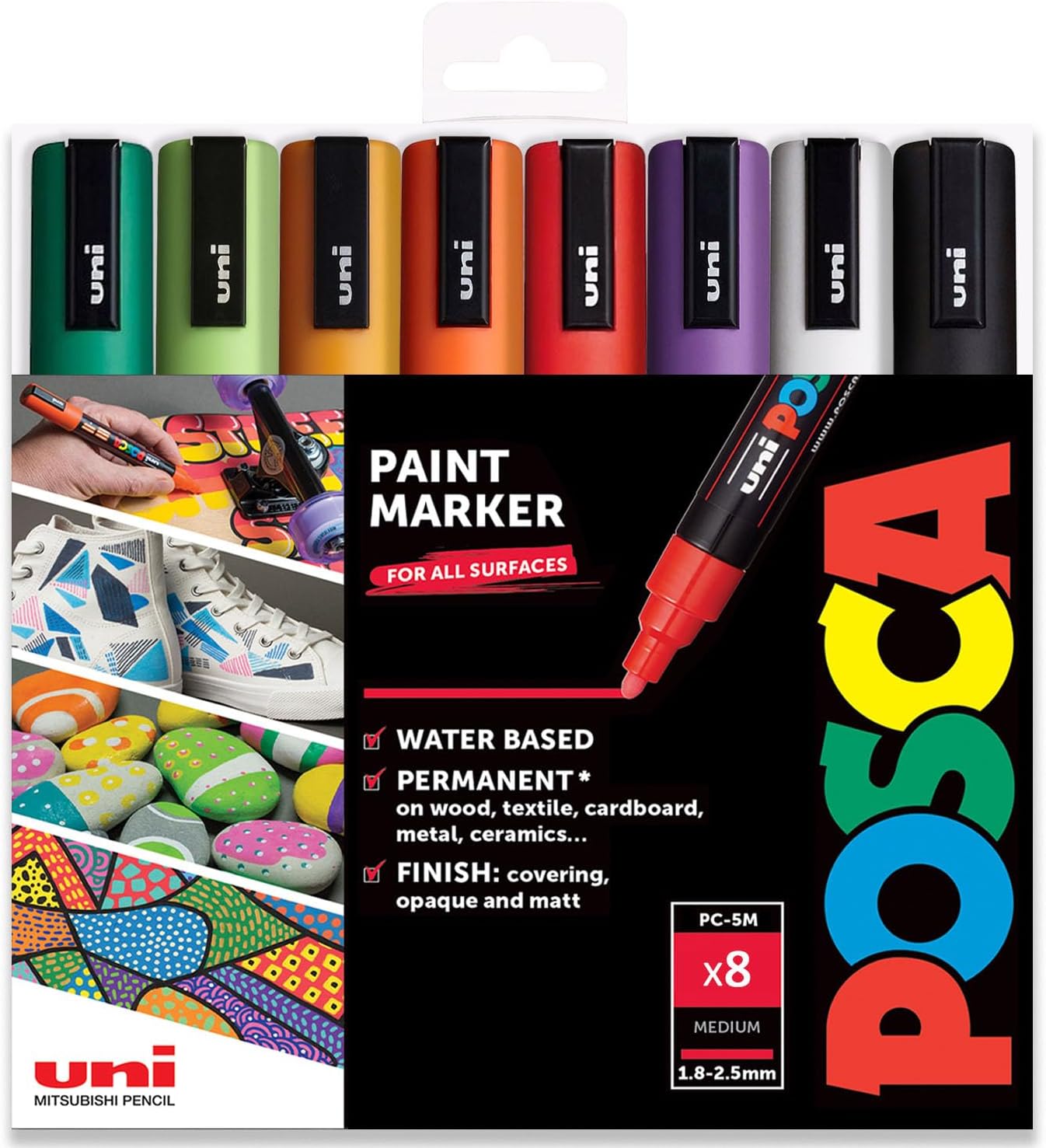 Posca Uni PC-5M Paint Pen Art Marker Pen - Professional 12 Pen Set ...