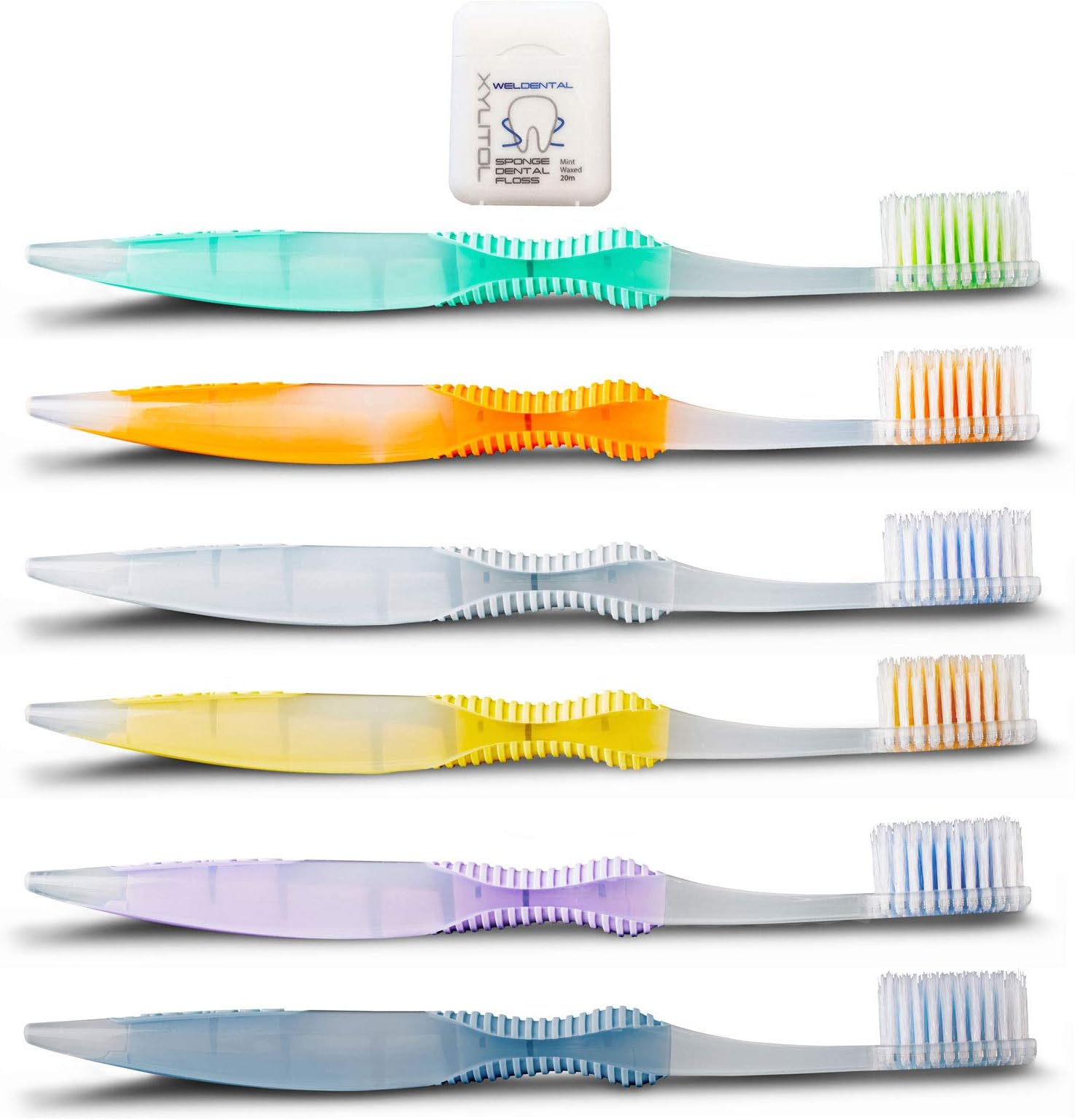 Amazon.com : Sofresh Flossing Toothbrush 6 Variety Adult Soft Bundle ...