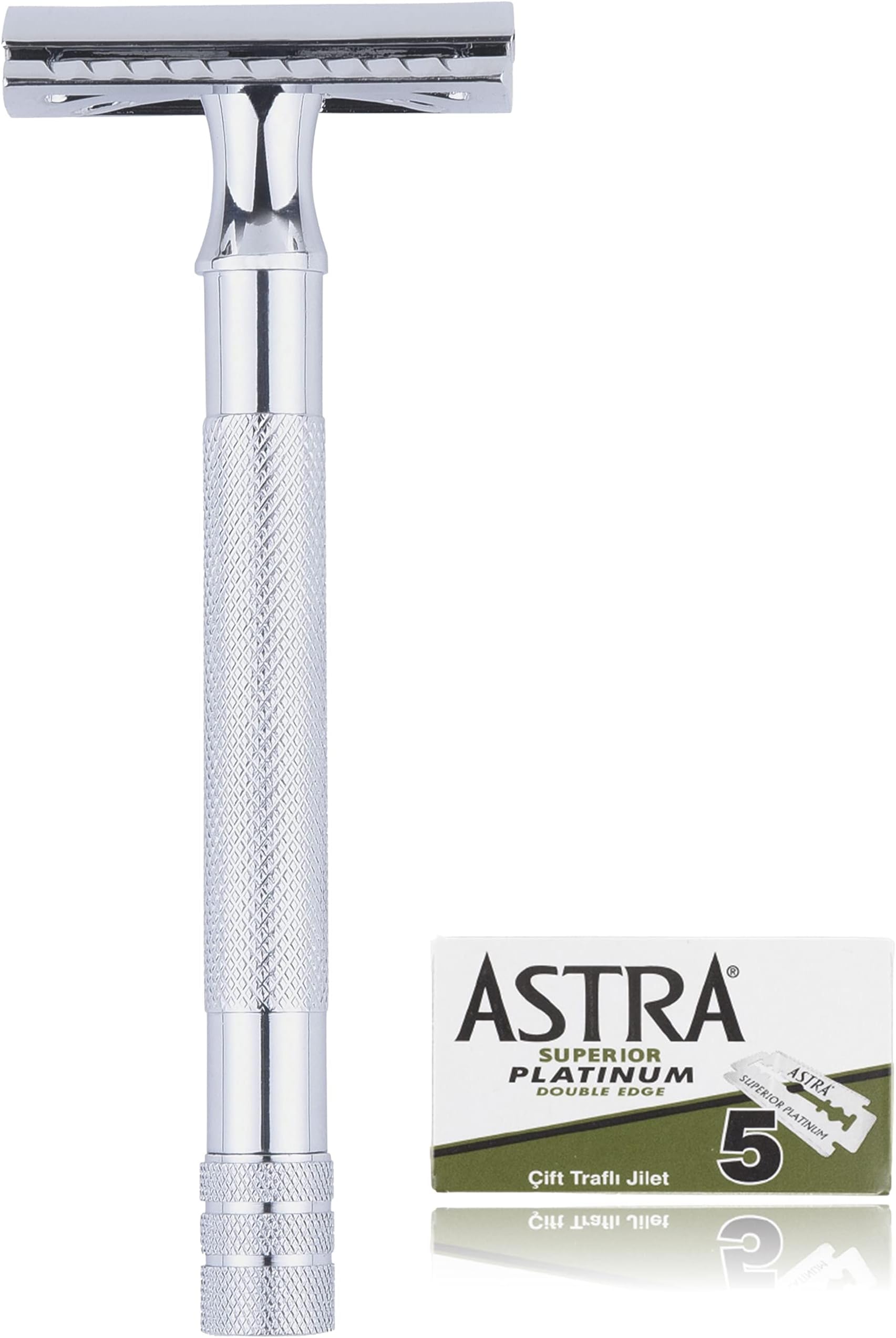 Amazon.com: QSHAVE Butterfly Open Long Handle Double Edge Safety Razor ...