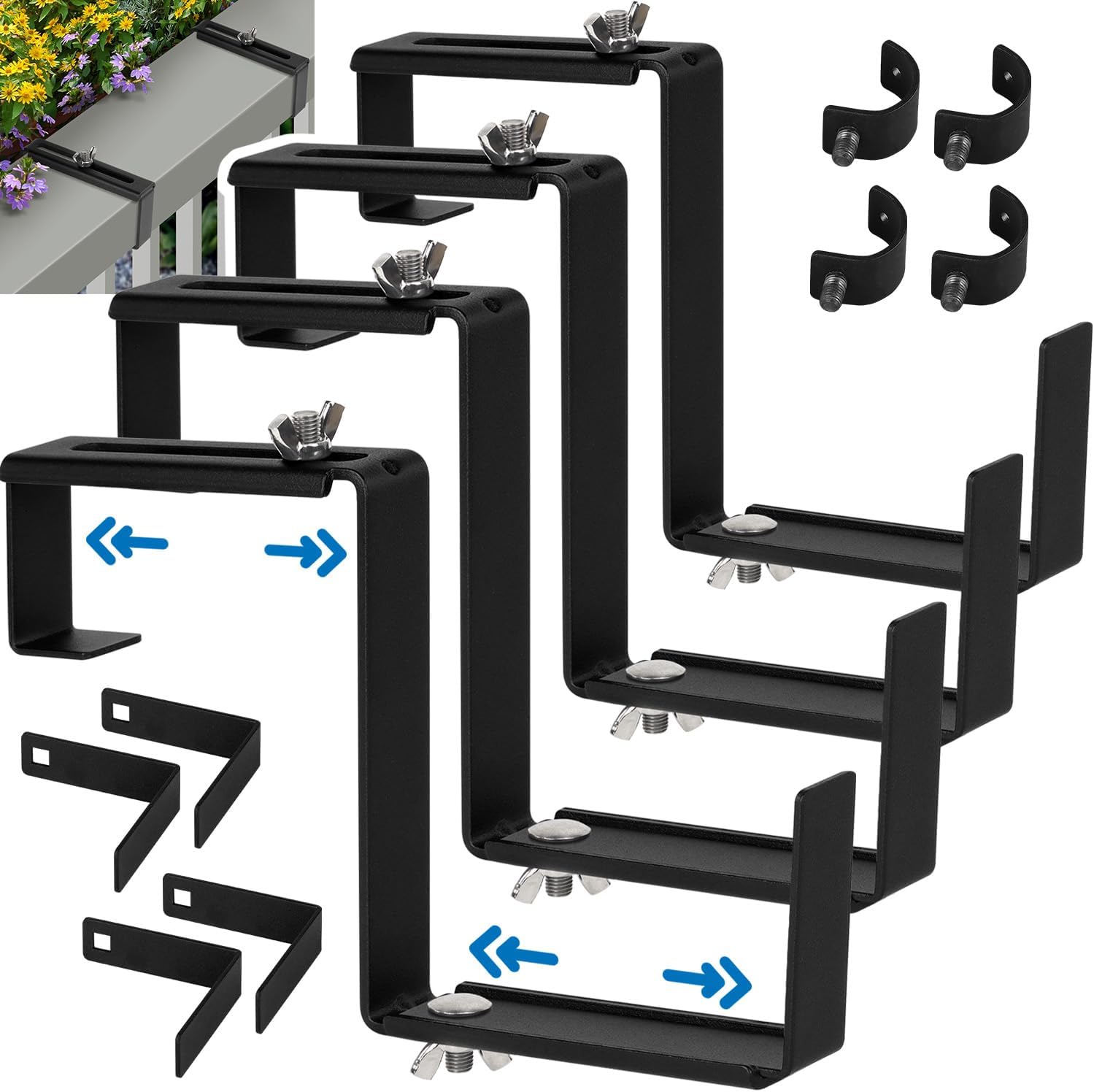Amazon.com : Window Box Bracket, Adjustable Planter Box Bracket, Flower ...