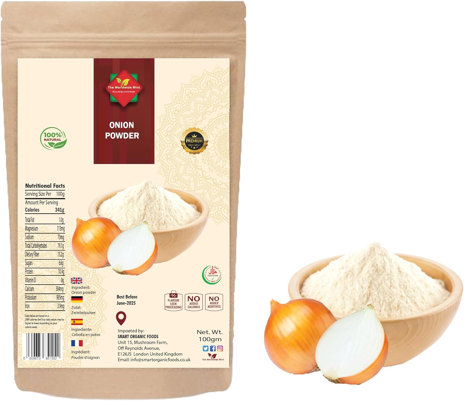 Onion Powder (100g/3.52oz) l Ground Onion Powder l Ground from Whole ...