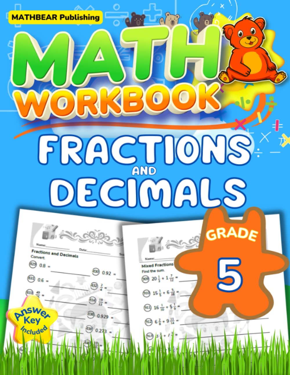 MathBear: Math Workbook Grade 5: Fractions and Decimals: 5th Grade ...