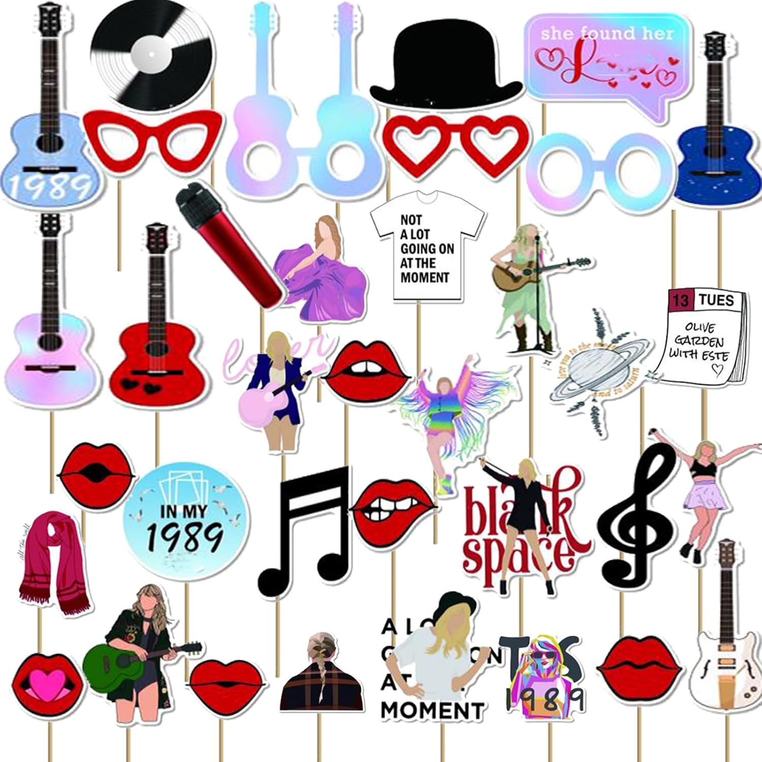 Tshuau 36Pcs Singer Photo Booth, Singer Party Decorations, Singer Party ...