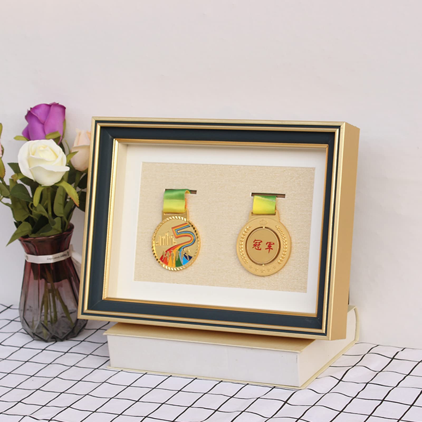 Buy Wooden Medal Display Shadow Box Frame, Medals Badge Award Insignia ...