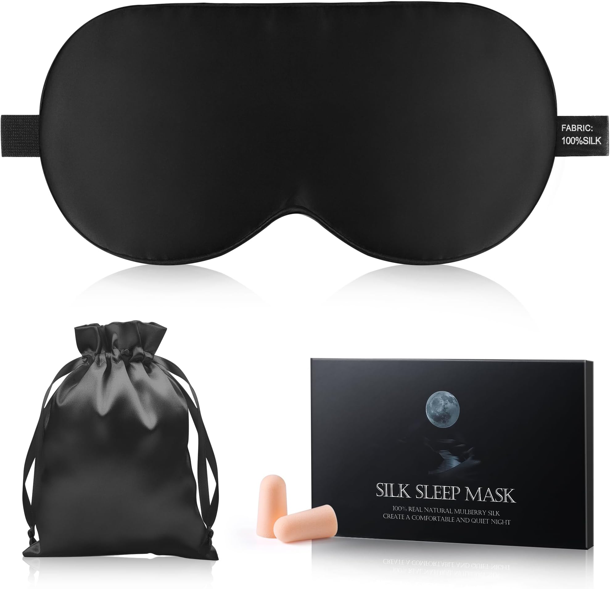 Amazon.com: BLSSNZ Silk Sleep Mask for Women - Soft Breathable Organic ...