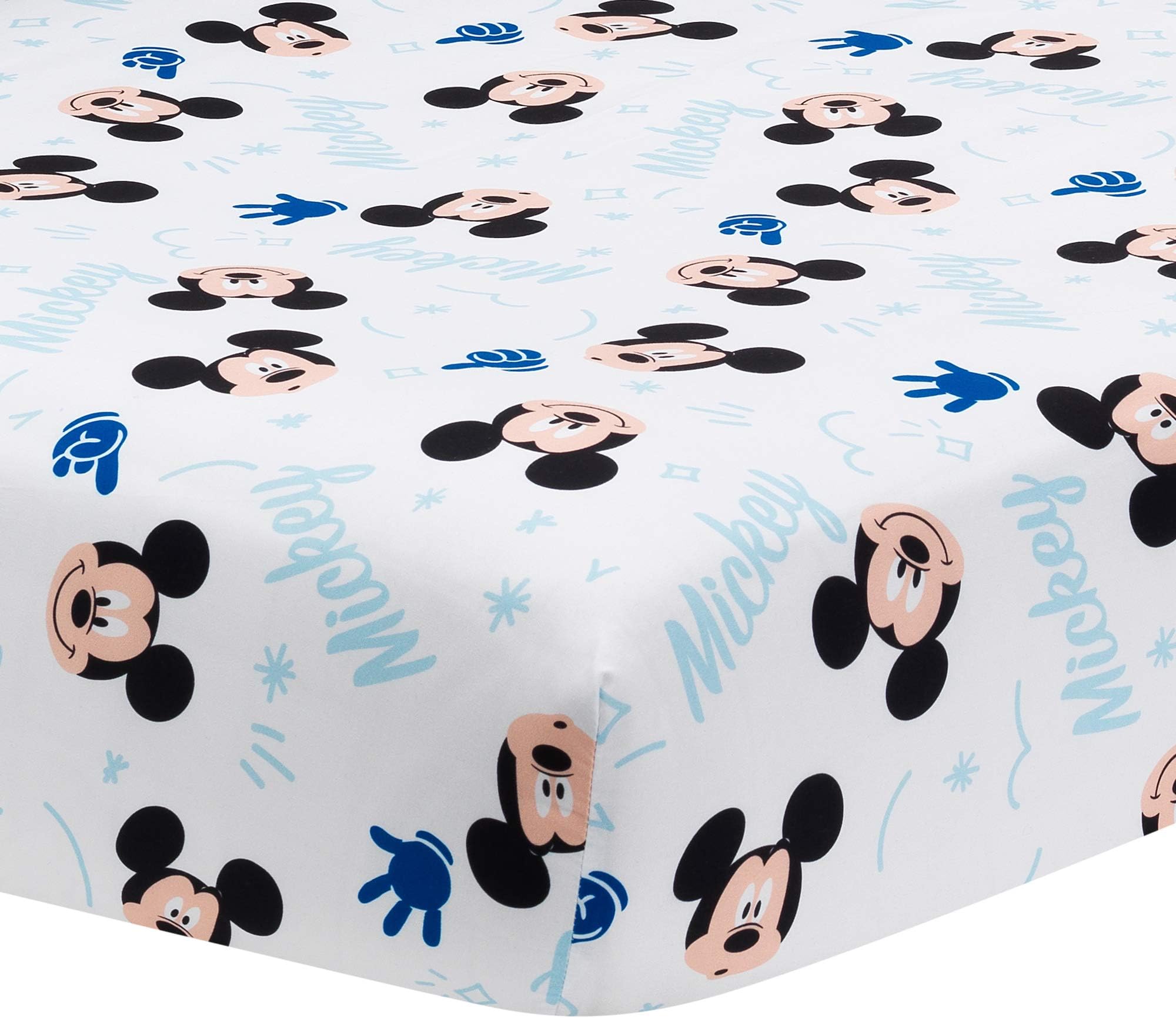 Amazon.com : Disney Baby Mickey Mouse Gray/Yellow Celestial Fitted Crib ...