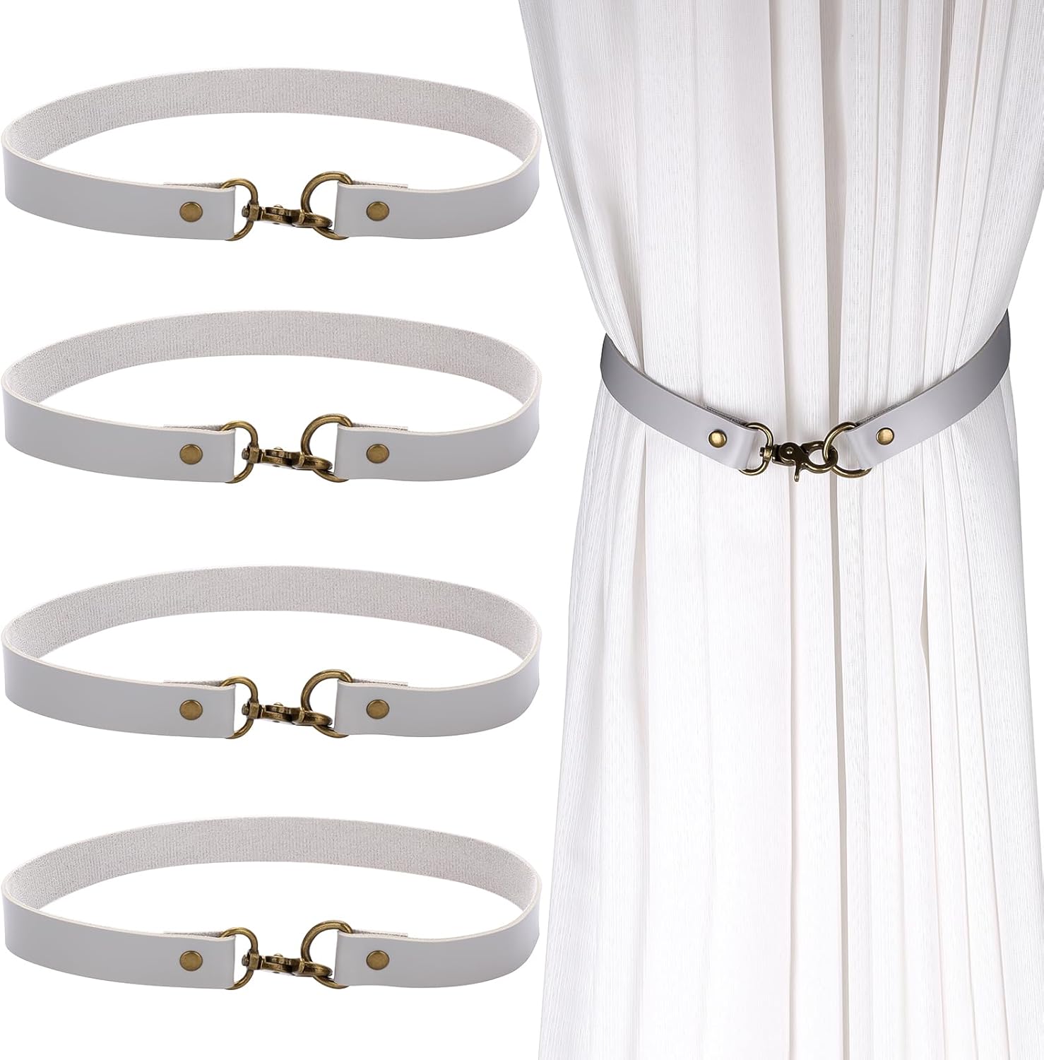 Amazon.com: Sumnacon Leather Curtain Tiebacks,4PCS Curtain Holders ...