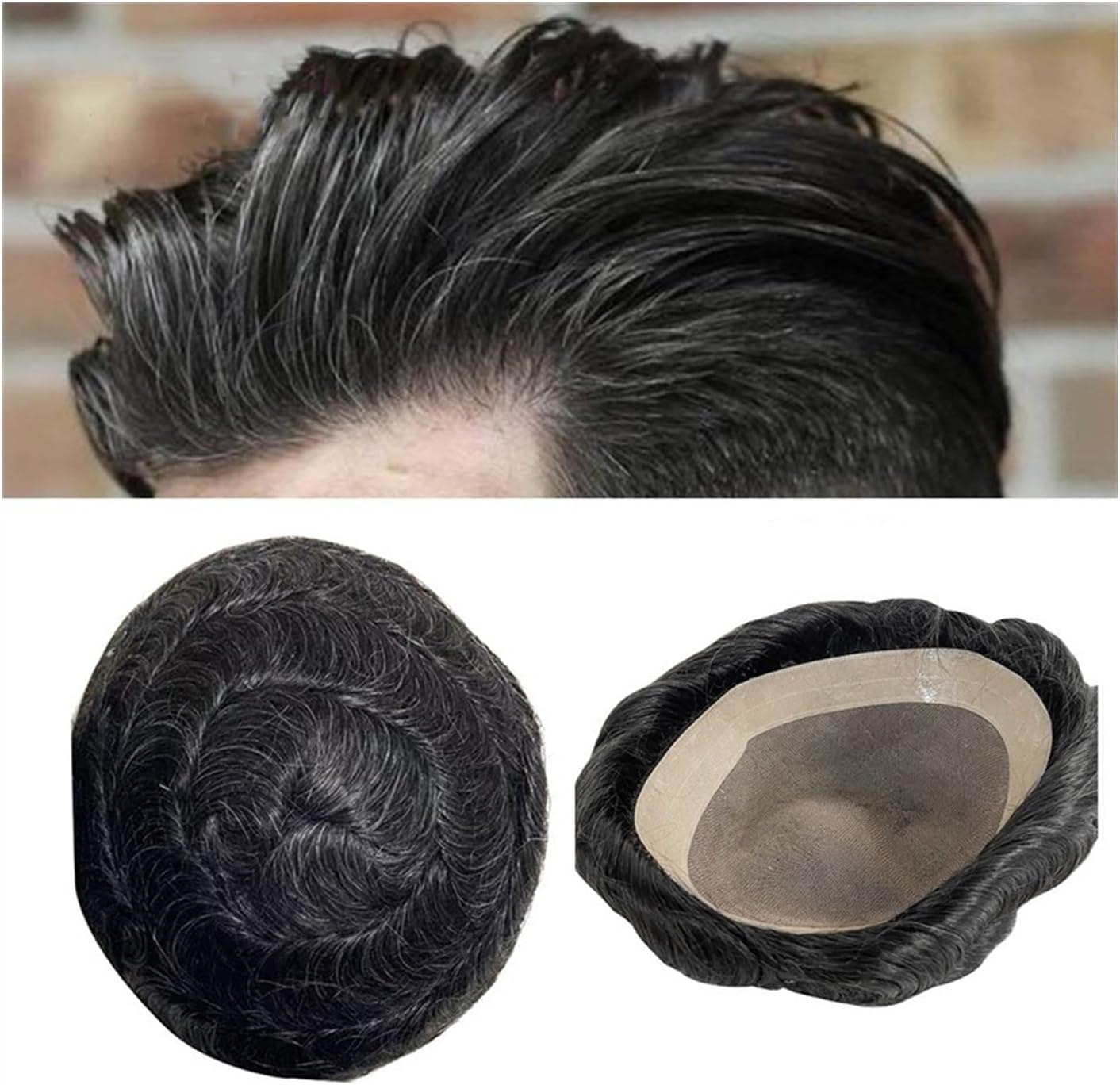 Pelucas para Hombres Tupé for hombres Peluca de cabello humano Mono ...