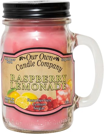 Amazon.com: Our Own Candle Company, Raspberry Lemonade Scented Mason ...