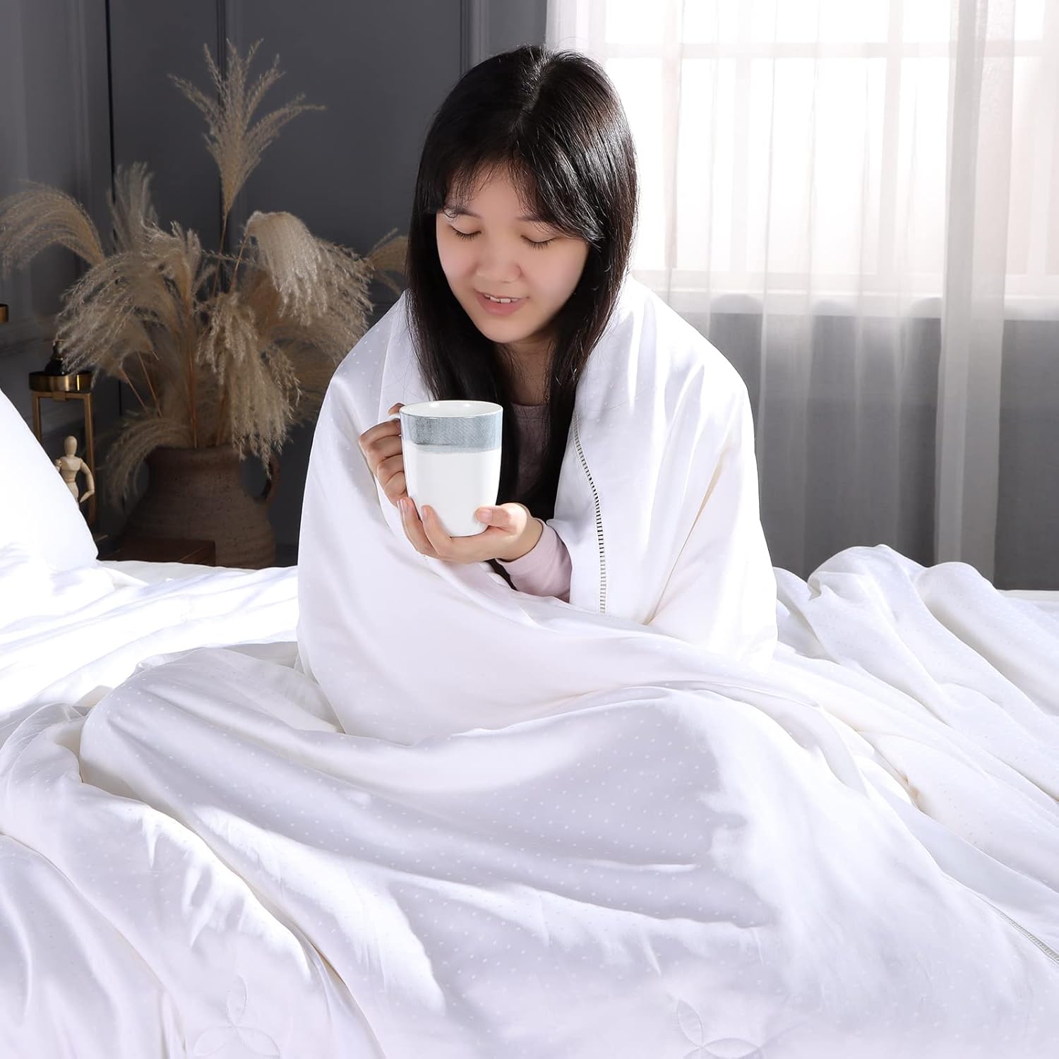 Amazon.com: YOUR MOON Pure Mulberry Silk Comforter King Size for All ...