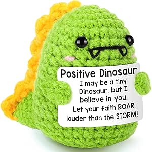 Amazon.com: Huyerdo Funny Positive Dinosaur, Mini Emotional Support ...