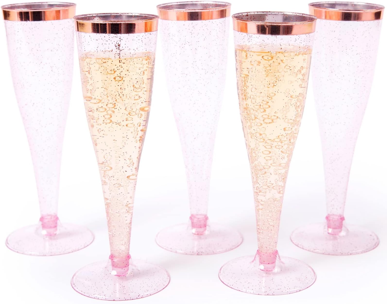 Amazon.com: Balsa Circle 12 Clear 6 oz Disposable Flutes Glittered ...