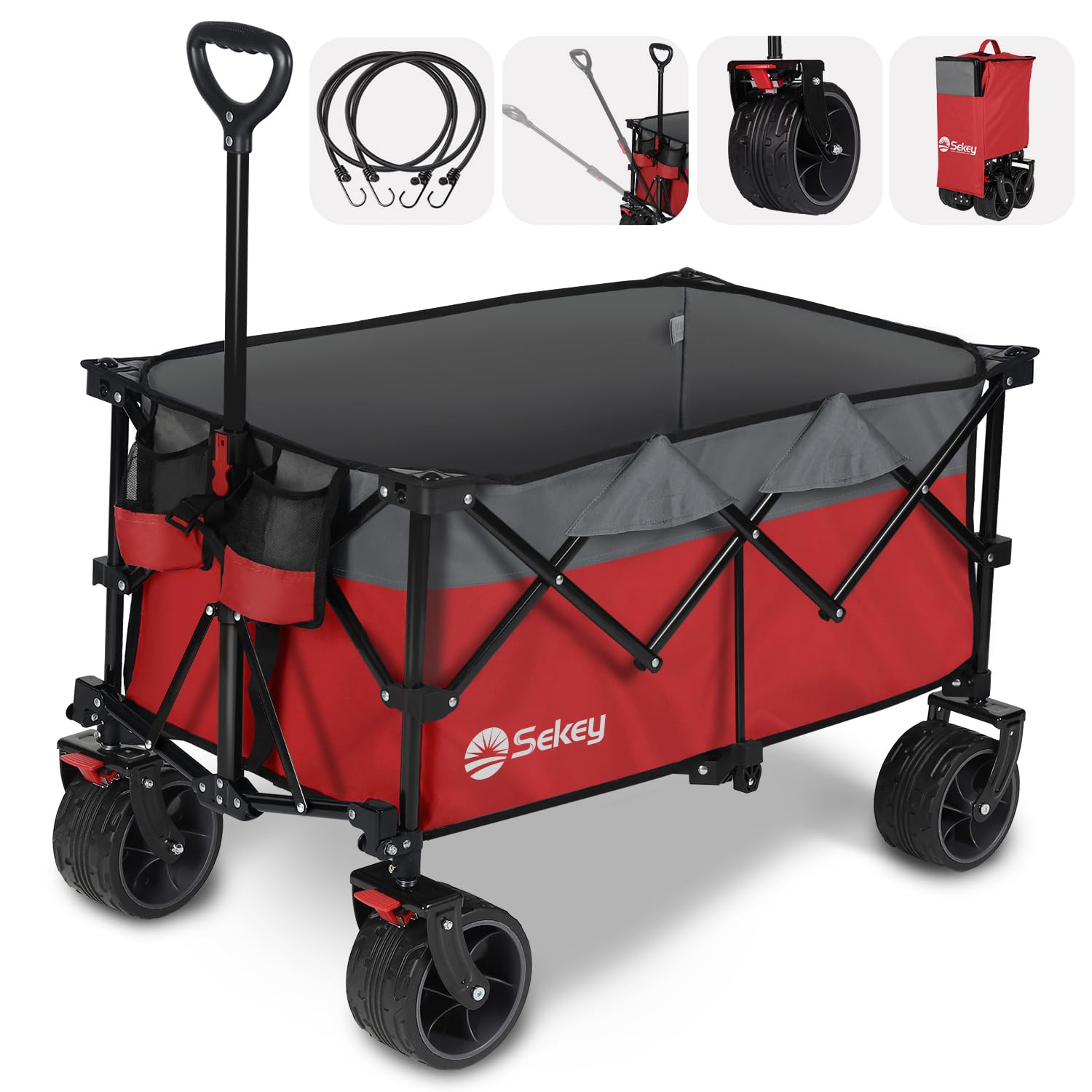 Sekey 200l Folding Festival Trolley With All Terrain Extra Wide ...