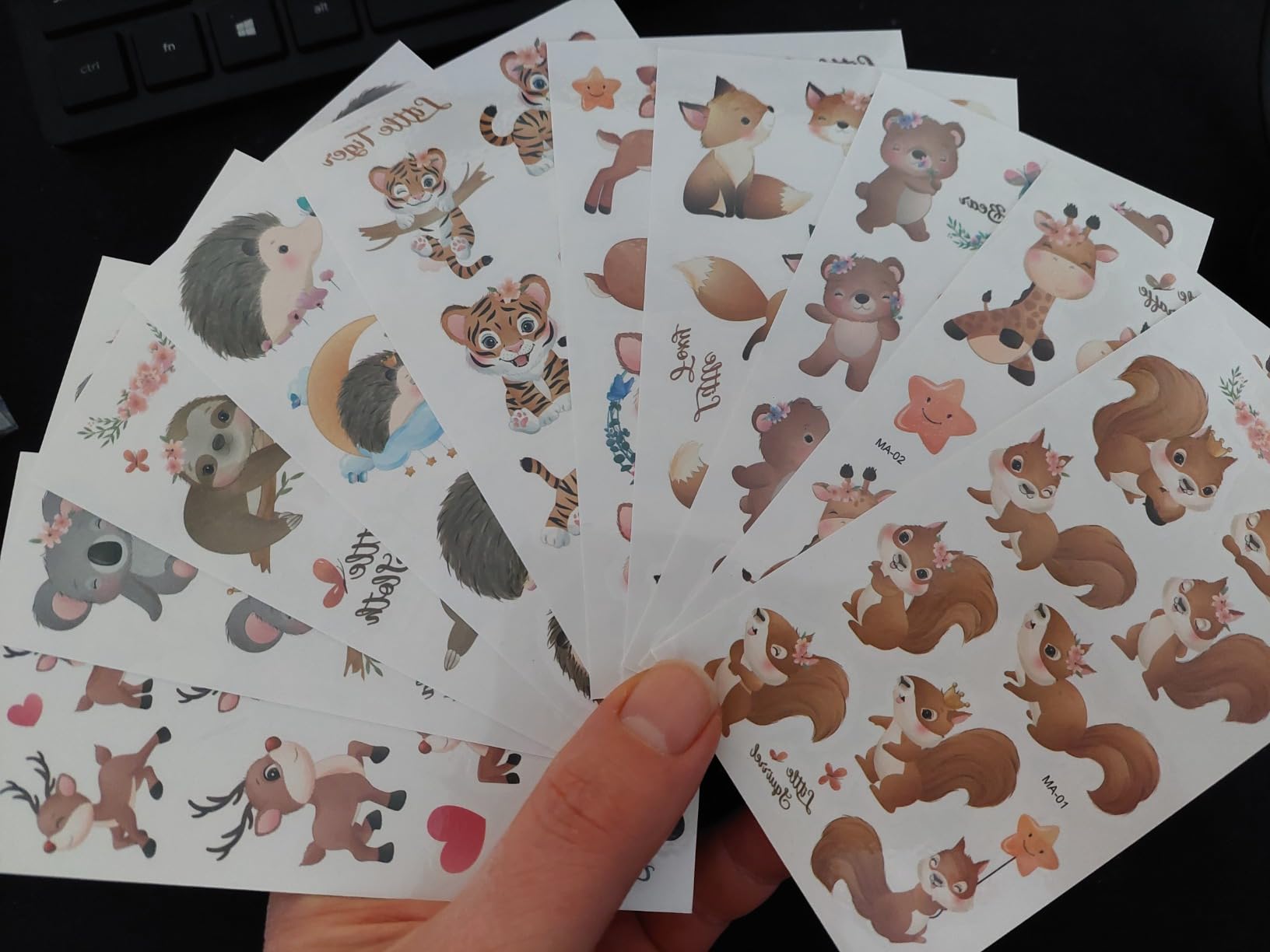 Amazon.com : UVUXO Cute Animal Temporary Tattoo for kids - 82 Styles ...