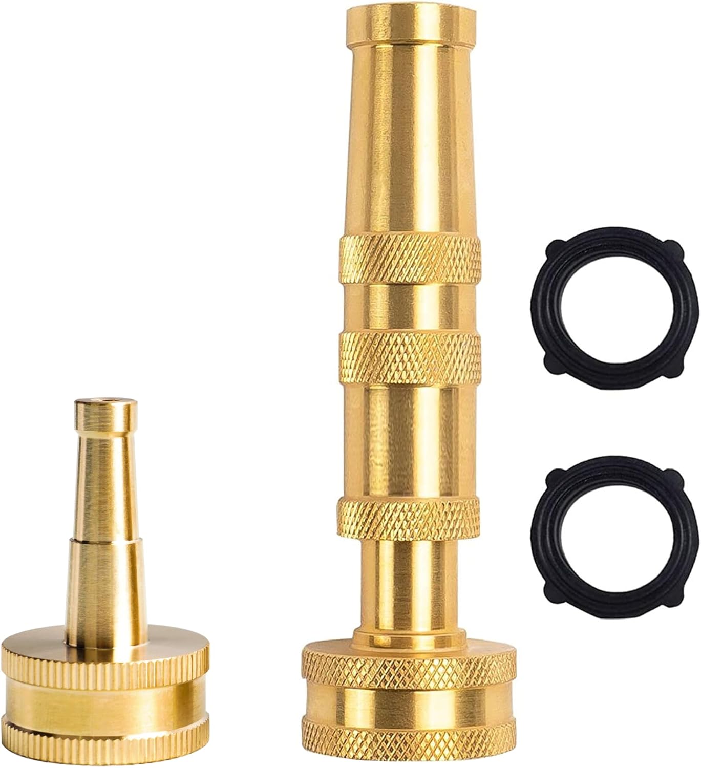 Amazon.com : Hourleey 4" Adjustable Twist Hose Nozzle, 2" Heavy-Duty Brass 3/4" GHT Hose Nozzle ...