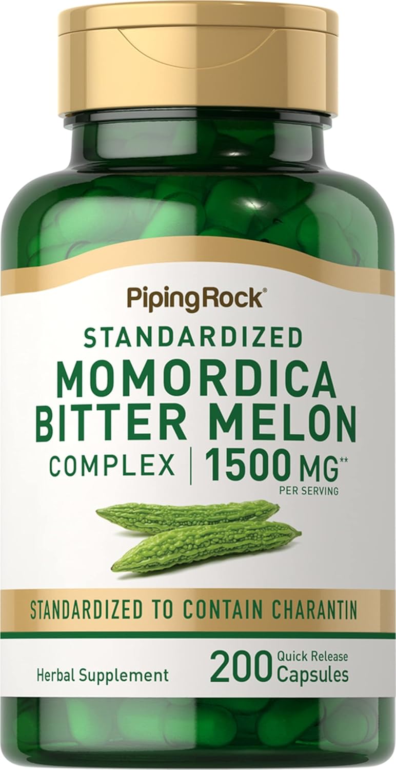 Amazon.com: Piping Rock Momordica Charantia Capsules 1500mg | 200 Count | Bitter Melon Complex ...