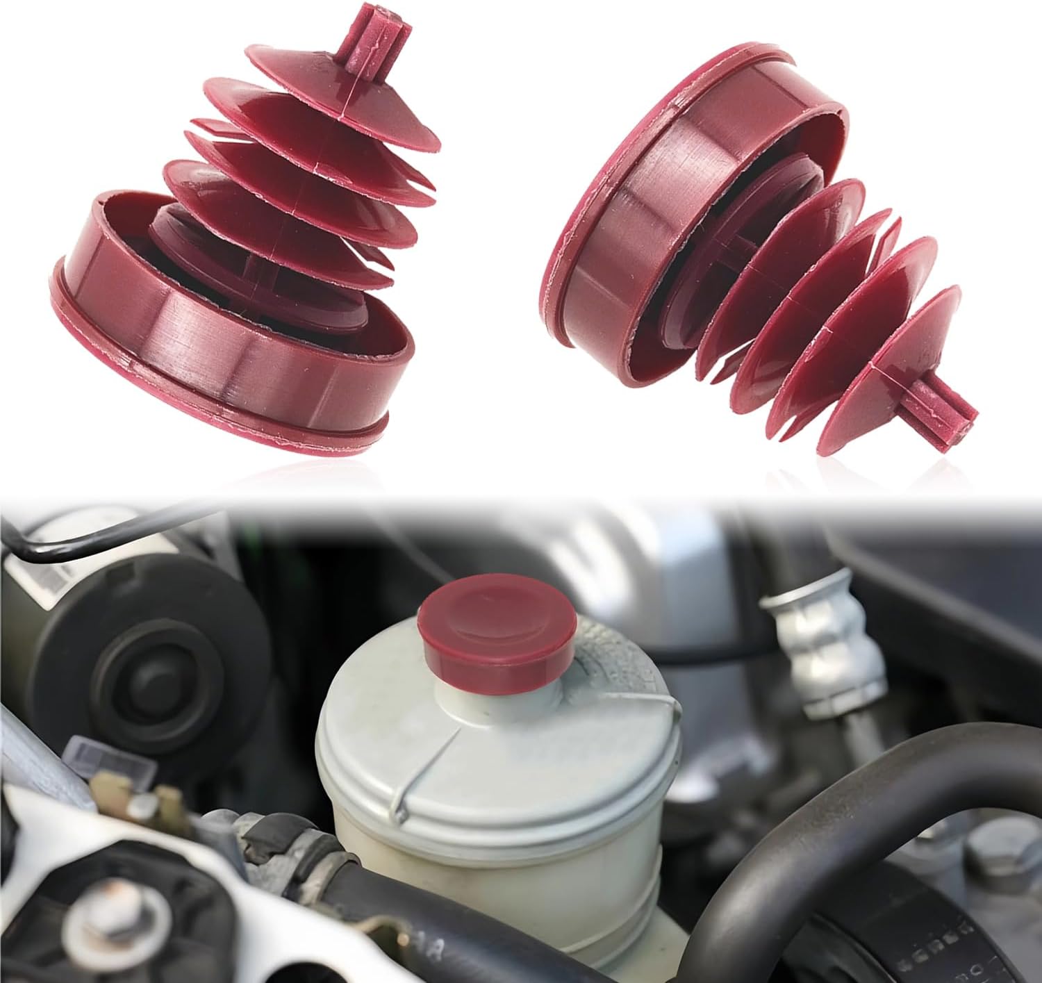 Amazon.com: 2PCS Red Reservoir Cap Plug Cover Hydraulic Power Steering ...