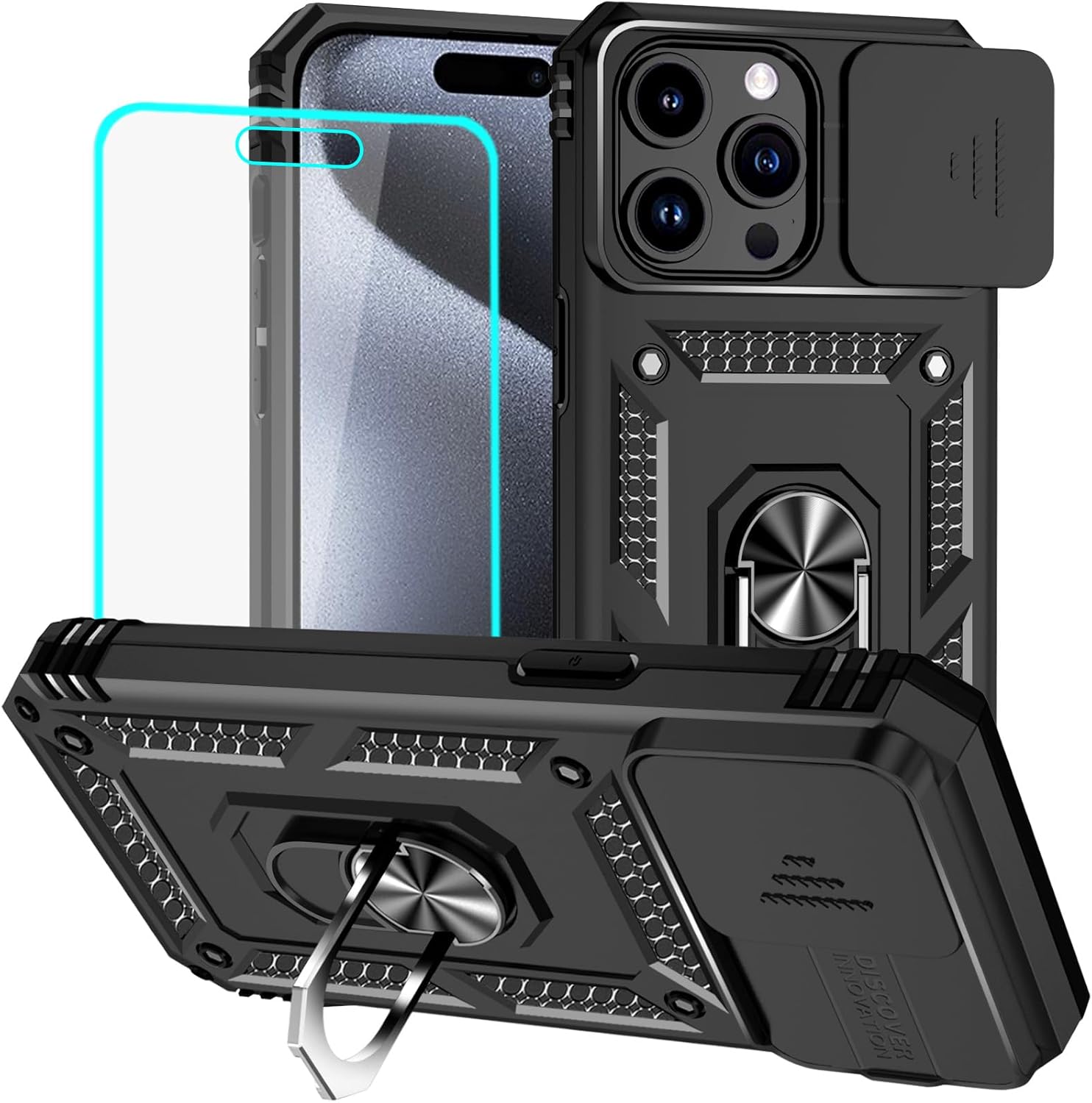 Amazon.com: HNHYGETE for iPhone 15 Pro Case with HD Screen Protector ...