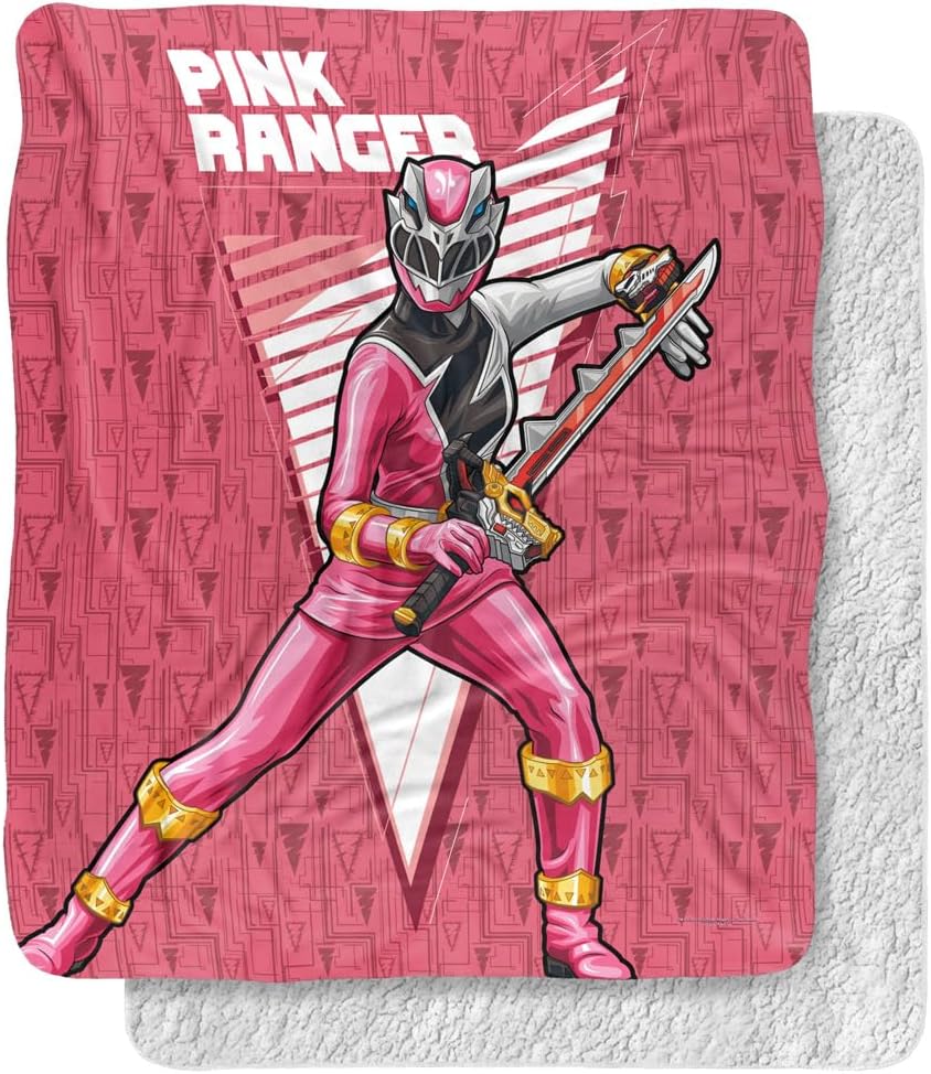 Amazon.com: Power Rangers: Dino Fury Blanket, 50"x60" Pink Ranger ...