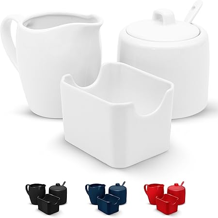 Amazon.com | Ceramic Colorful Creamer and Sugar Set with Lid Spoon ...