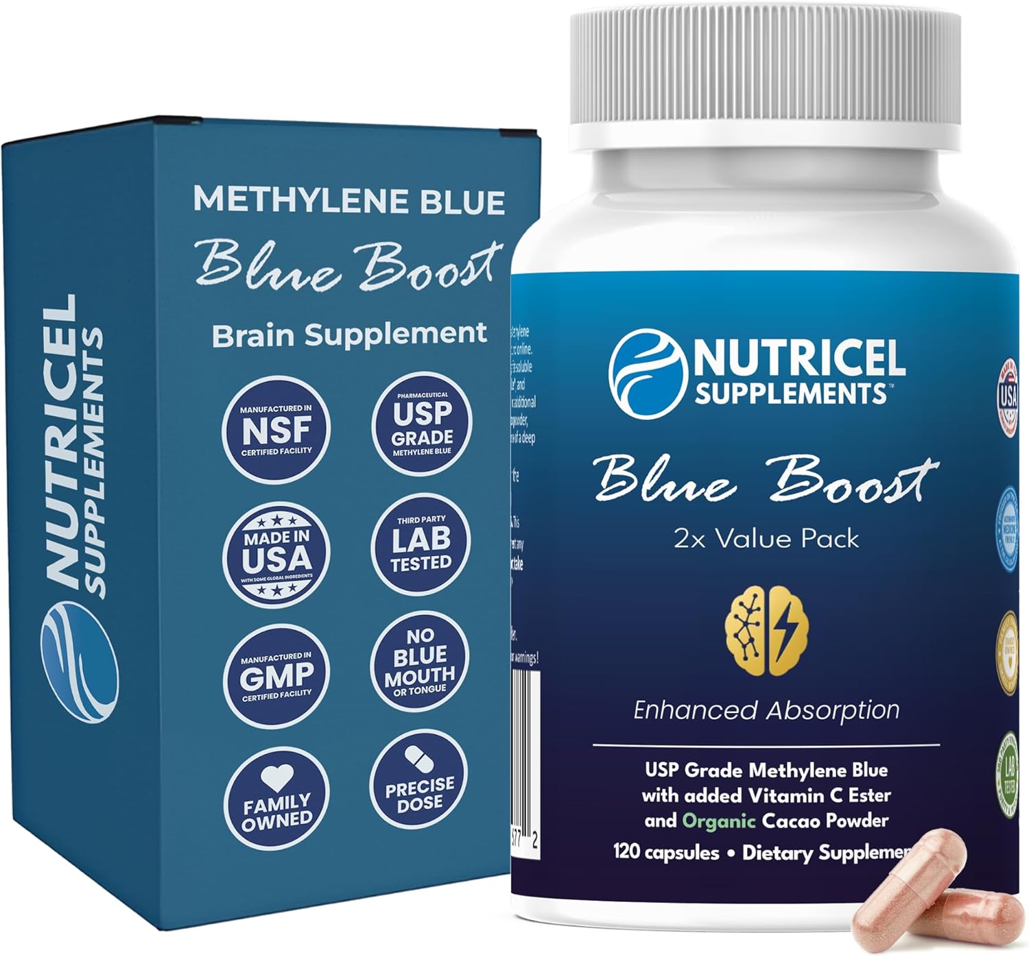 Amazon.com: Nutricel Methylene Blue Capsules - Pharmaceutical Grade Supplement - Trusted Made in ...