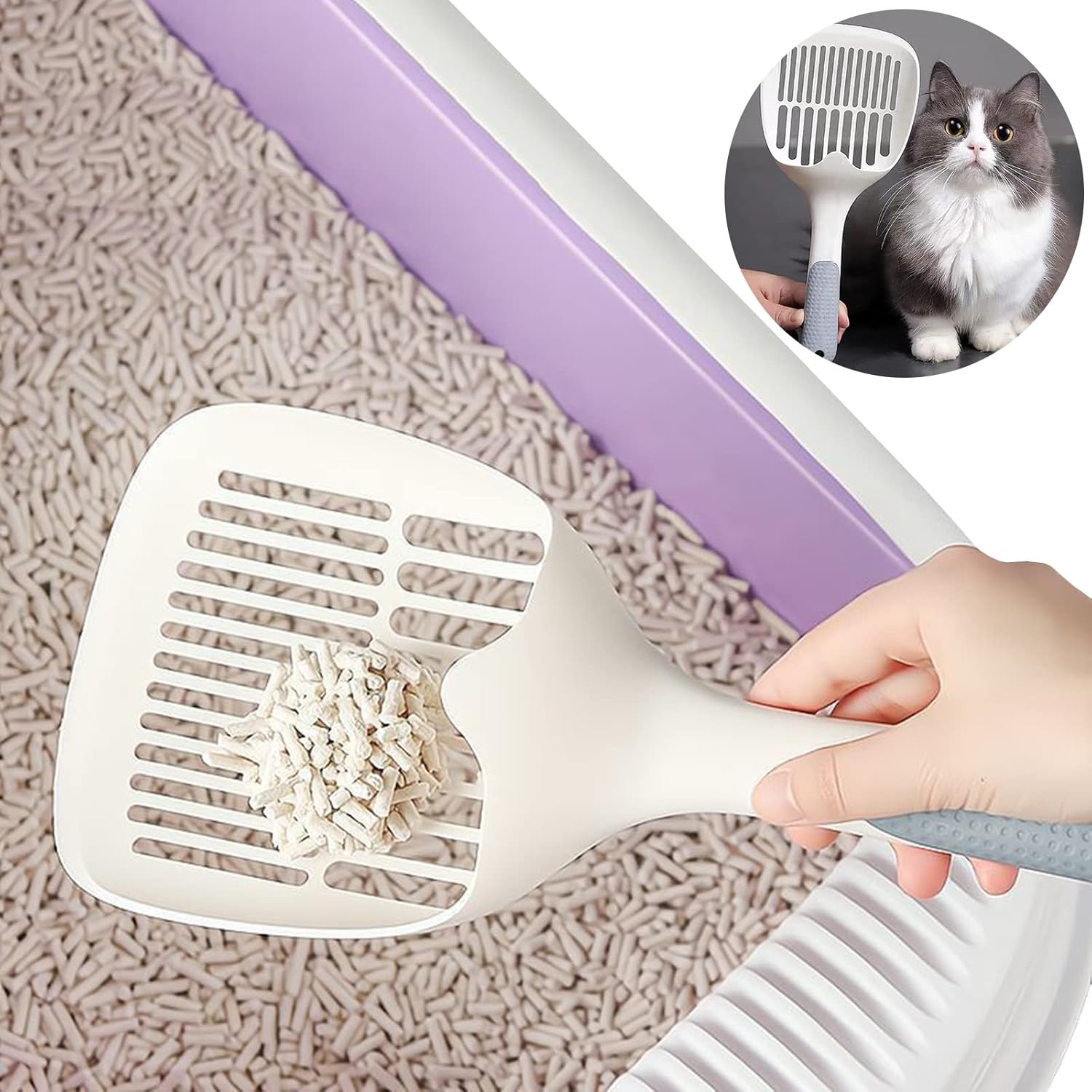 Cat Litter Scoop Kitty Litter Poop Sifting Scooper with Deep Shovel ...