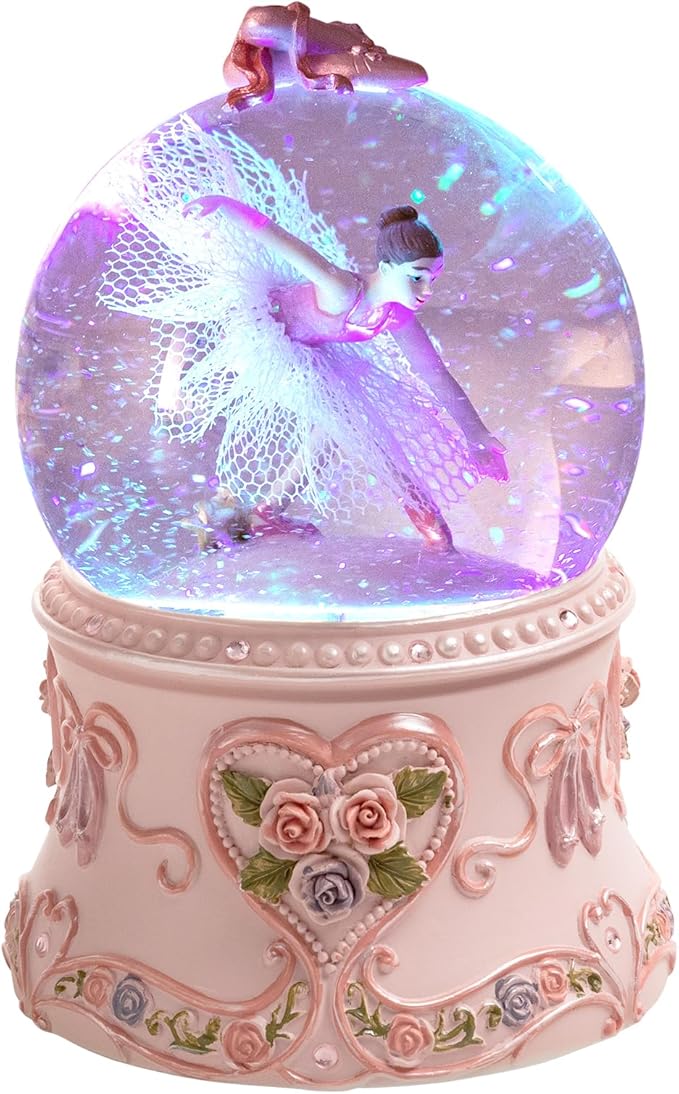 Amazon.com: Ballerina Snow Globe Music Box with LED Lights – Music Swan ...