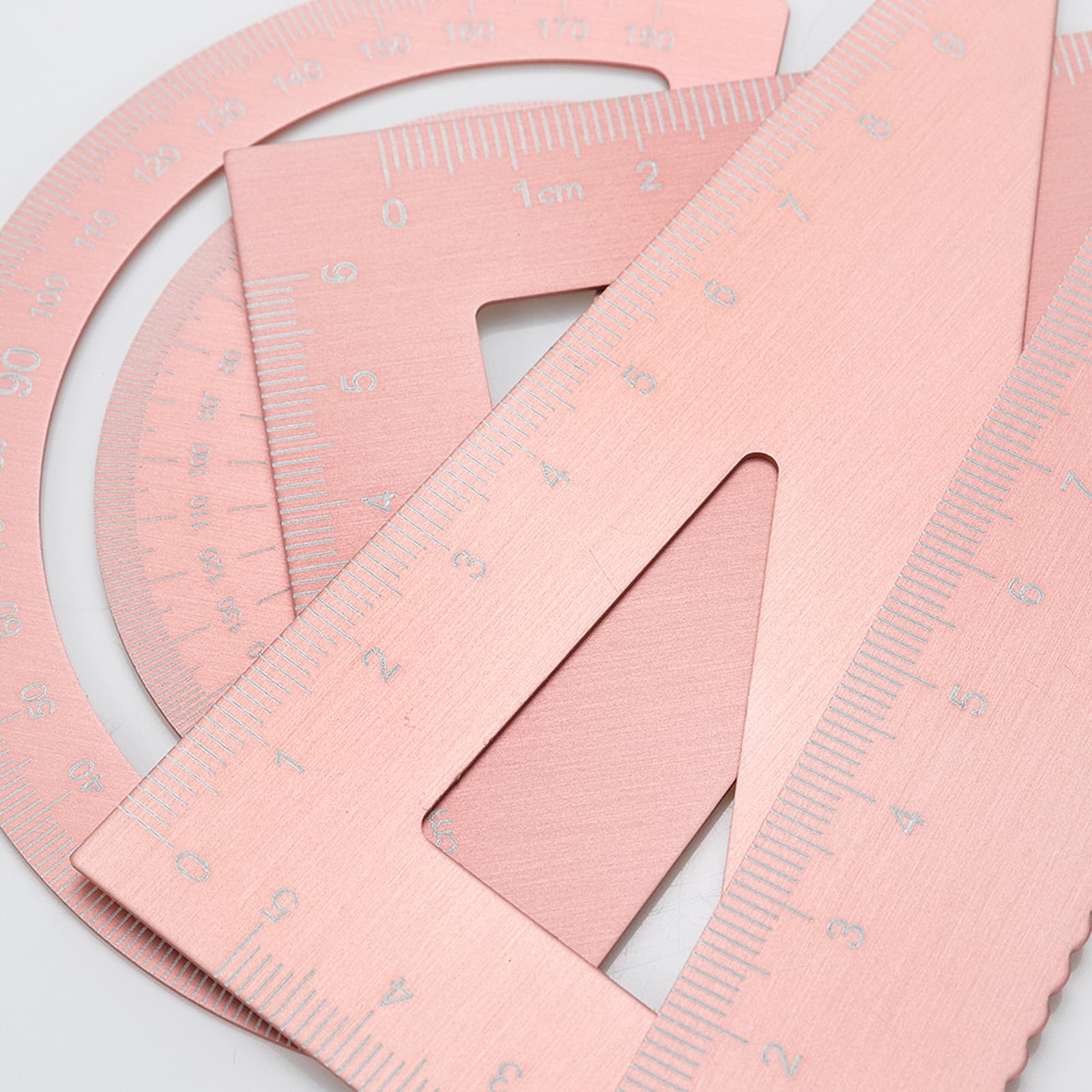 Snapklik.com : 2 Sets Geometry Set Aluminum Alloy Ruler Drafting Tool ...