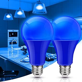 Blue Light Bulbs, 100W Equivalent LED Colored Light Bulbs, 13W A21 Blue ...