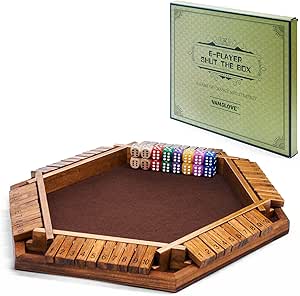 Amazon.com: Vamslove Shut The Box Dice Game Wooden Board (L15 x W13 ...