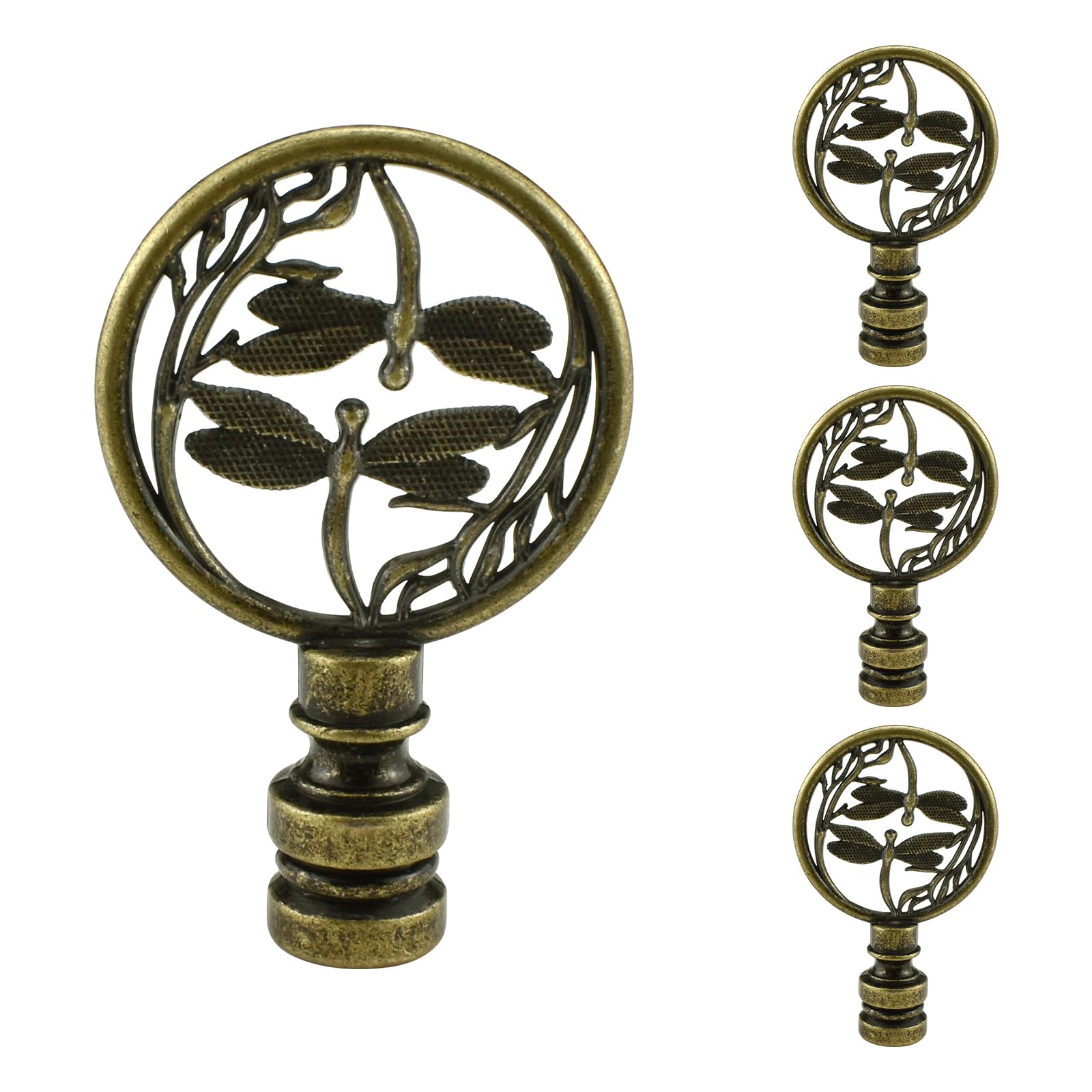 SATUY 4 Pcs Lamp Finial Cap Knob, Hollowing Out Treatment Double ...