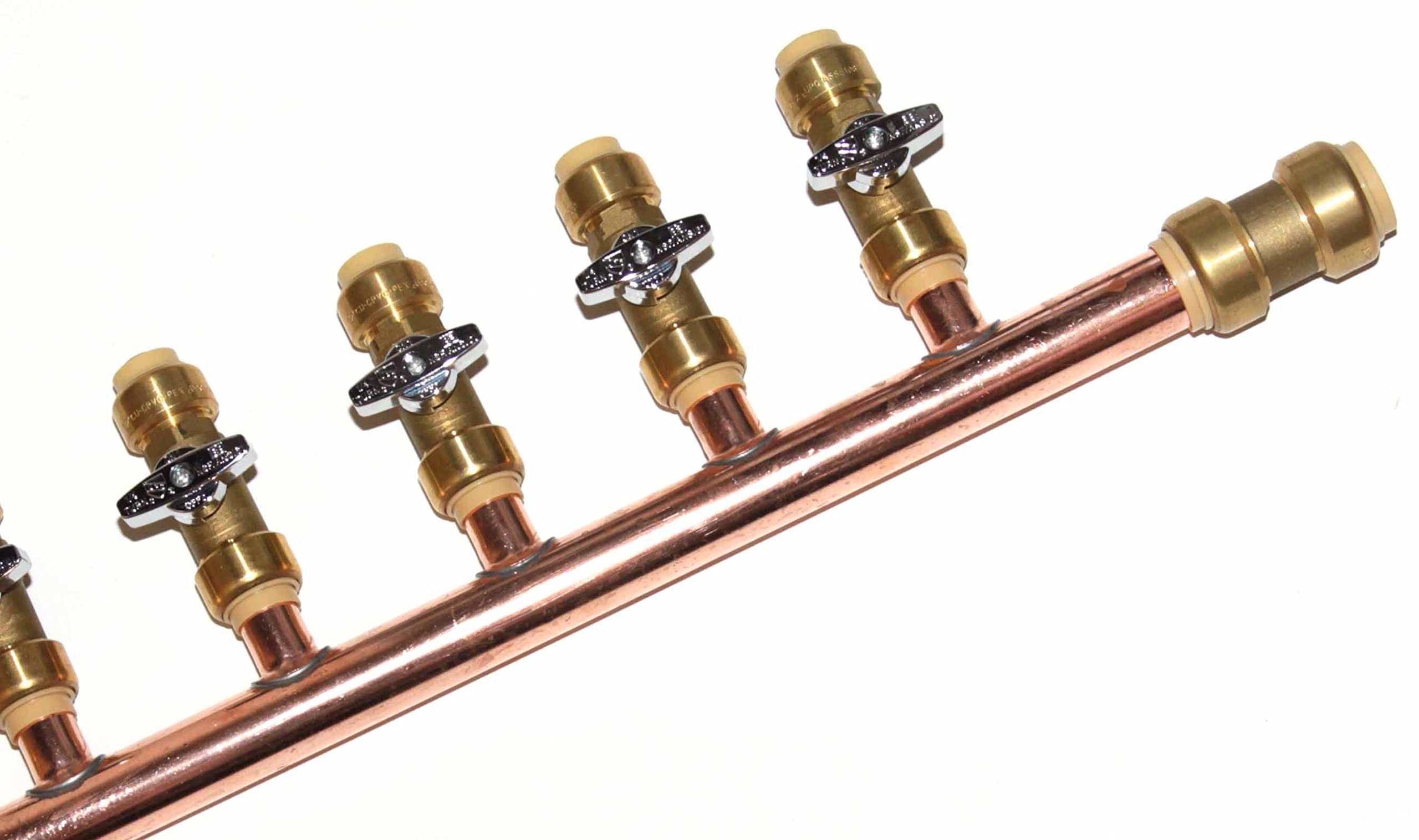Amazon.com: Push Fit PEX Manifold 3/4 Male 1/2 Ball Valve with PUSH FIT ...